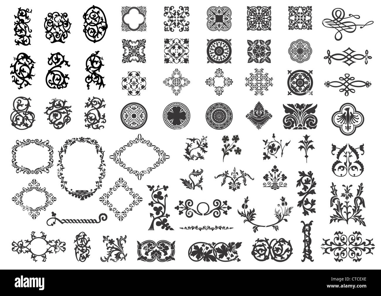 Medieval elements isolated on white Stock Photo - Alamy