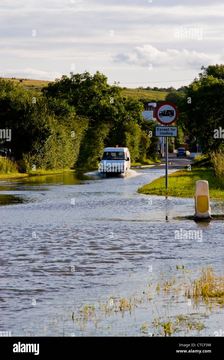 Flooded road at Mountsorrel due to river soar bursting its banks Stock ...