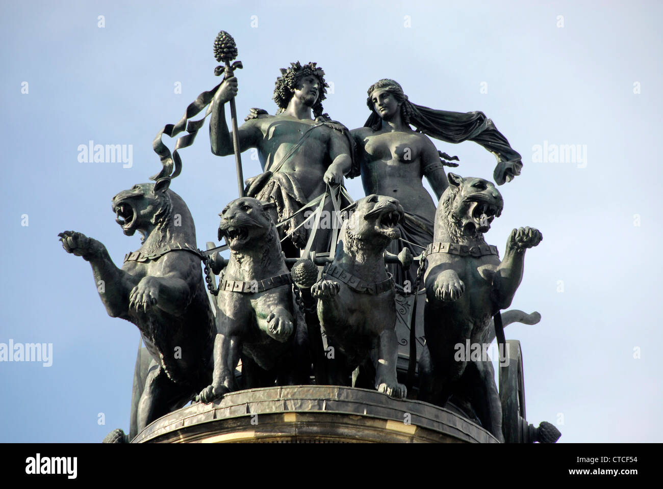 Statue in front of Semper Opera House in Dresden, Germany Stock Photo ...
