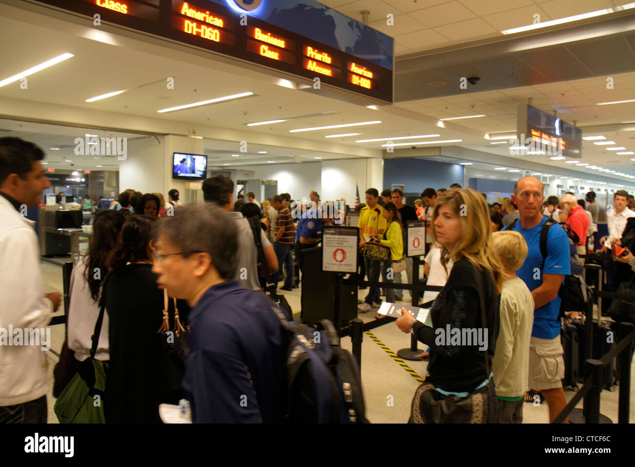 Miami Florida International Airport MIA,terminal,TSA,security,line ...