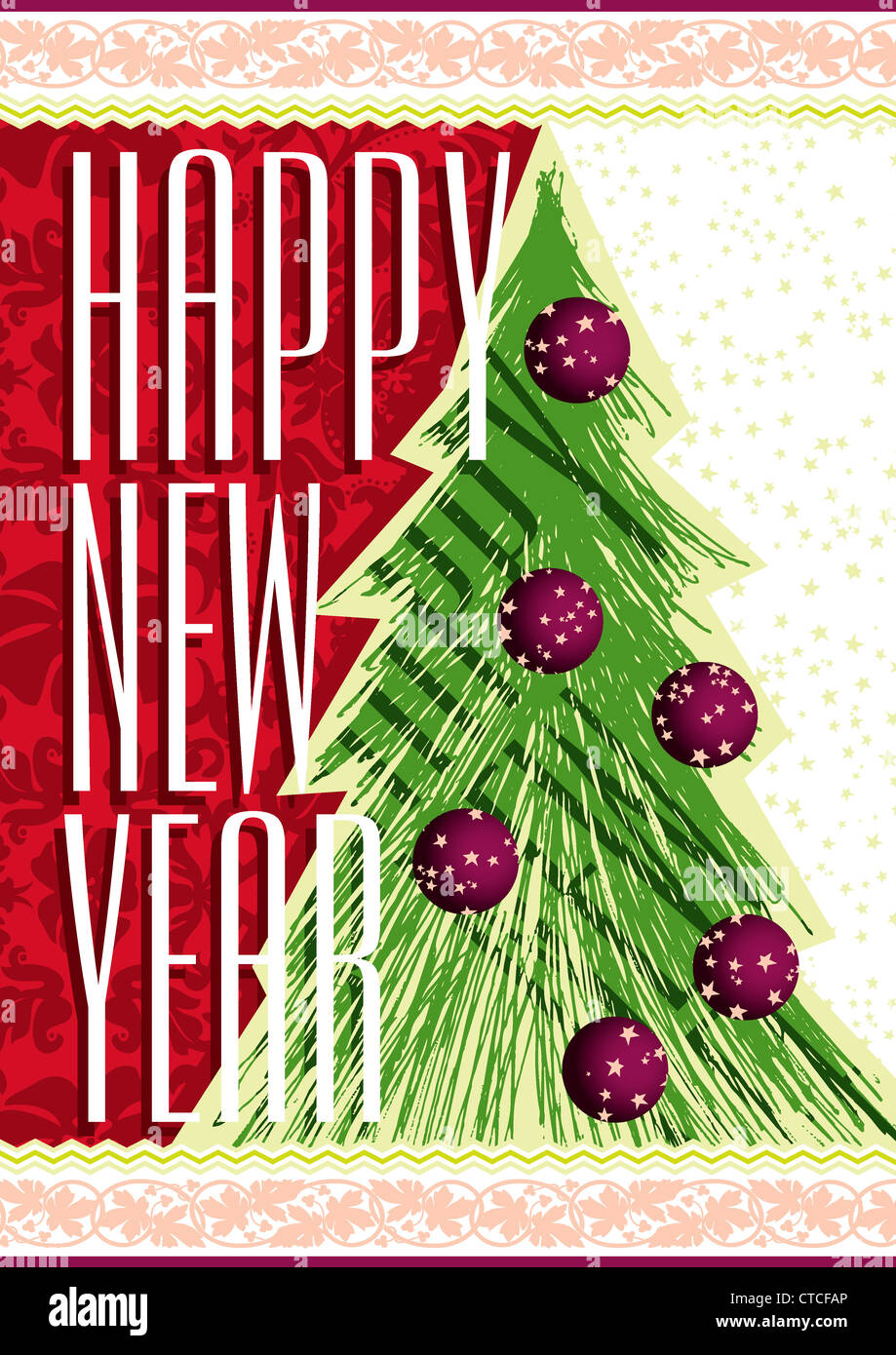 New Year card design Stock Photo - Alamy