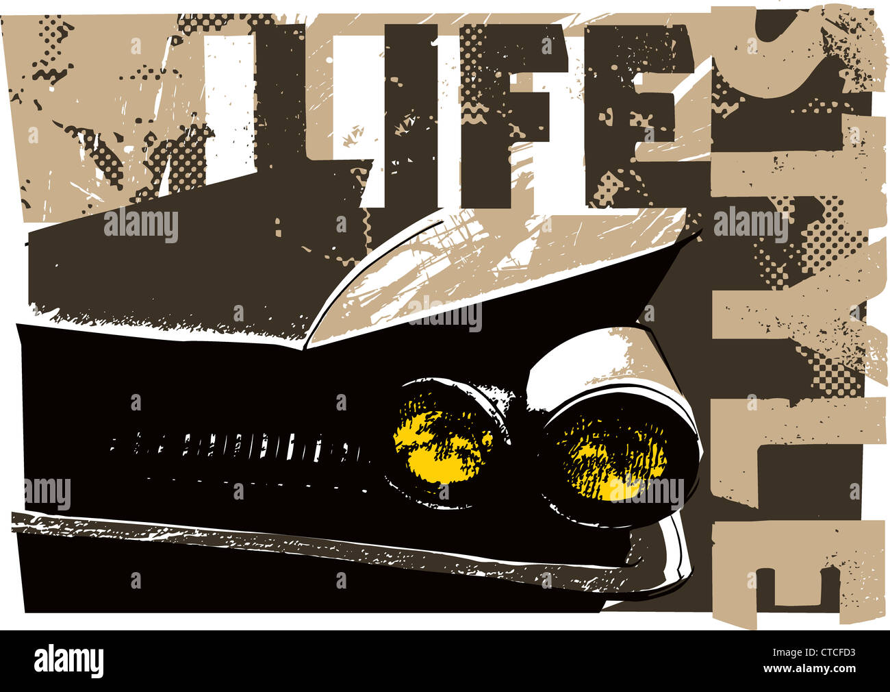 Poster with head lights Stock Photo - Alamy