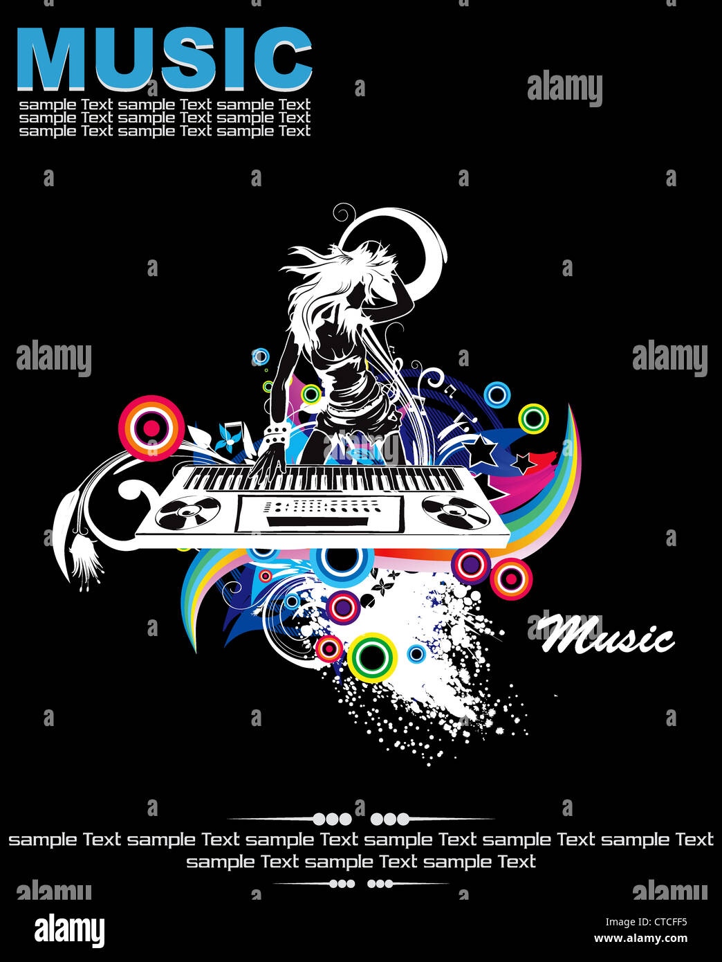vector music background with dj Stock Photo - Alamy