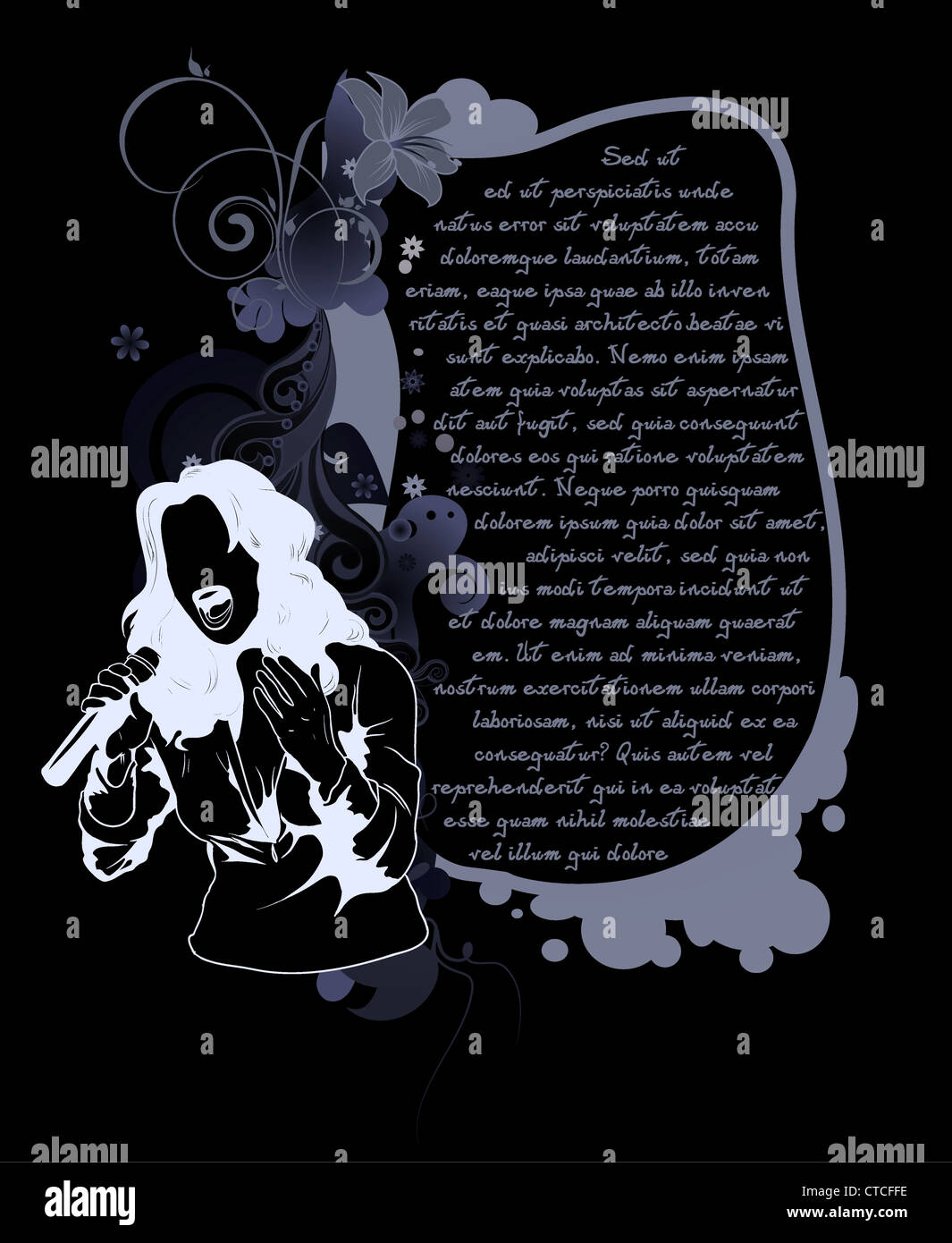 vector music background with singer Stock Photo - Alamy