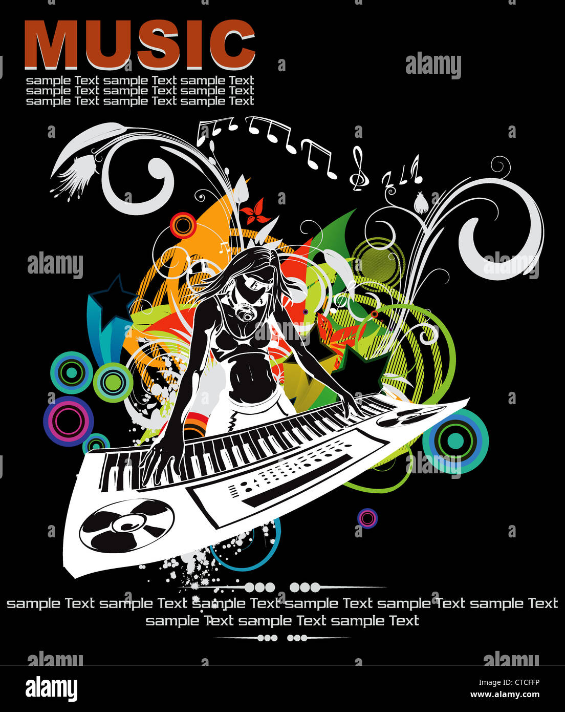 vector music background with dj Stock Photo - Alamy