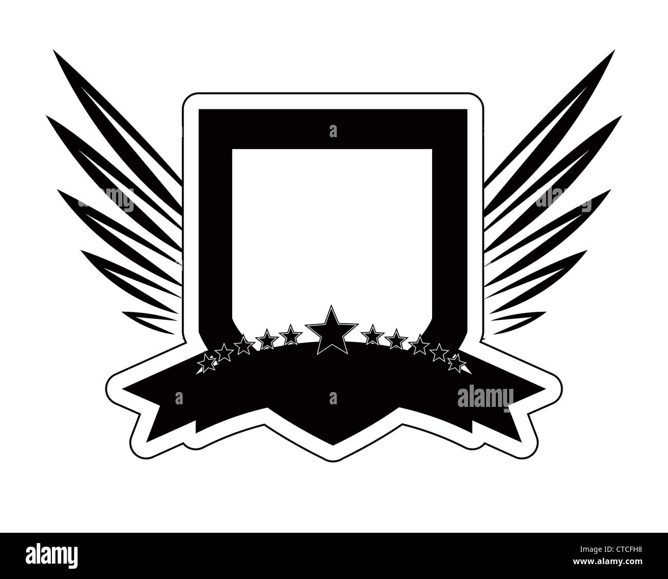 vintage label with scroll vector illustration Stock Photo - Alamy
