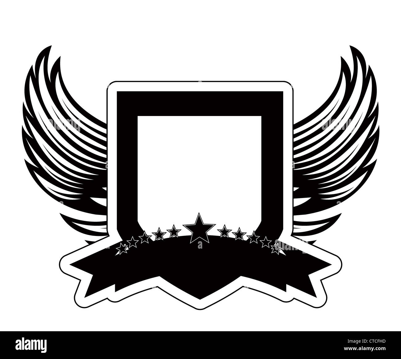 vintage label with scroll vector illustration Stock Photo - Alamy