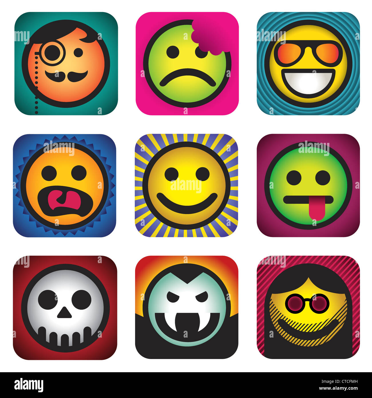 Set of different smileys Stock Photo - Alamy
