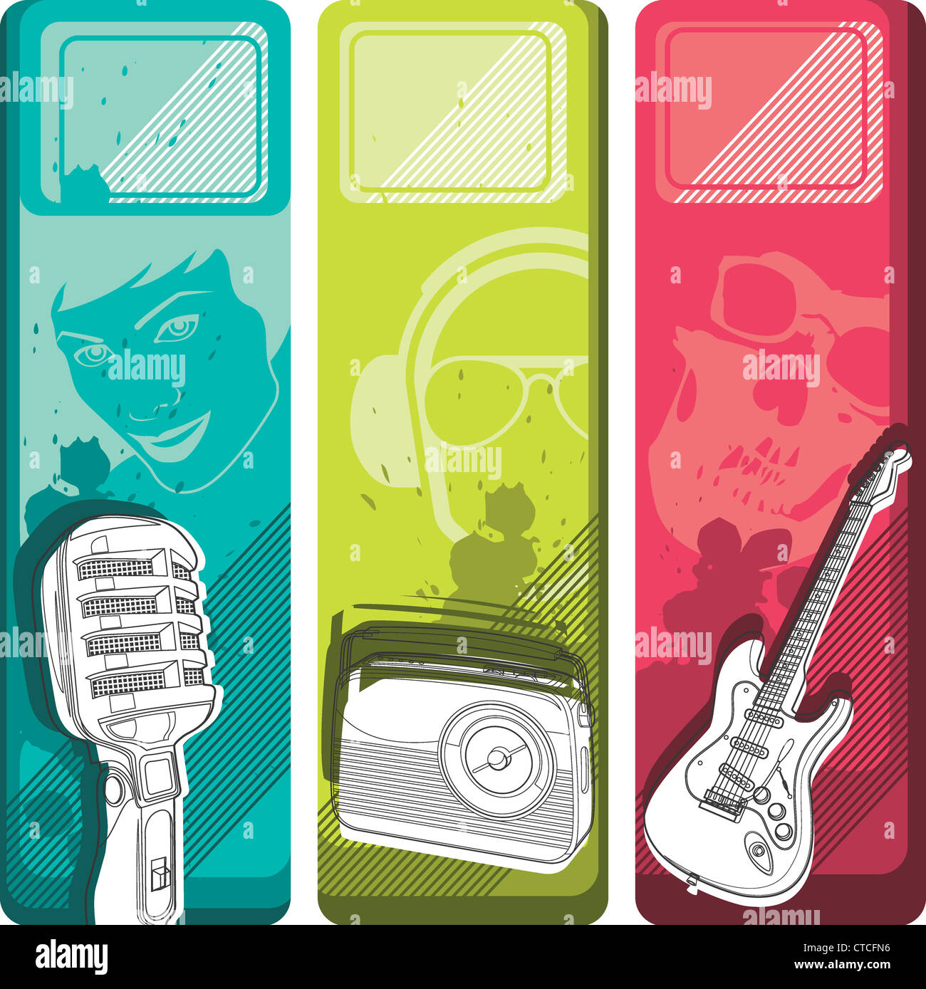 Set of music banners Stock Photo - Alamy