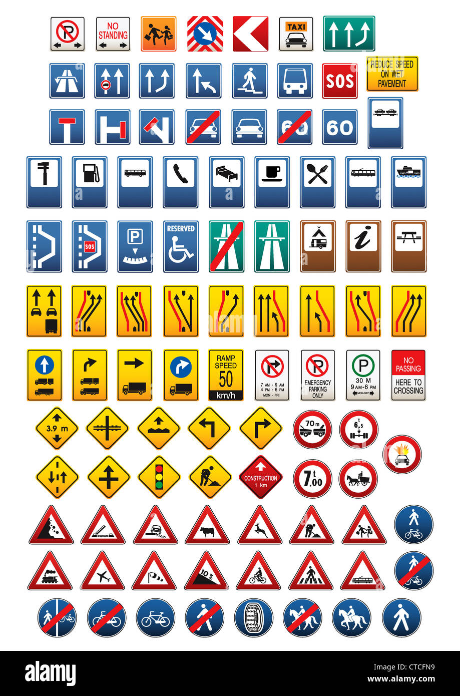 Set of traffic signs Stock Photo - Alamy