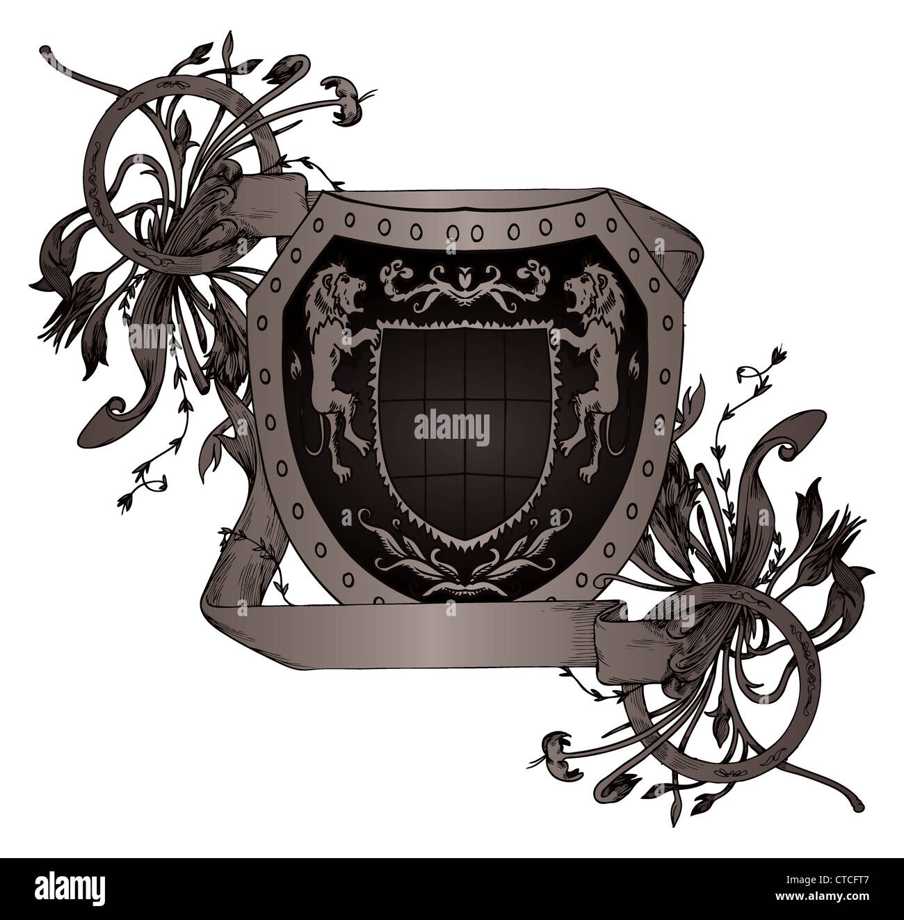 Shield and scroll hi-res stock photography and images - Alamy