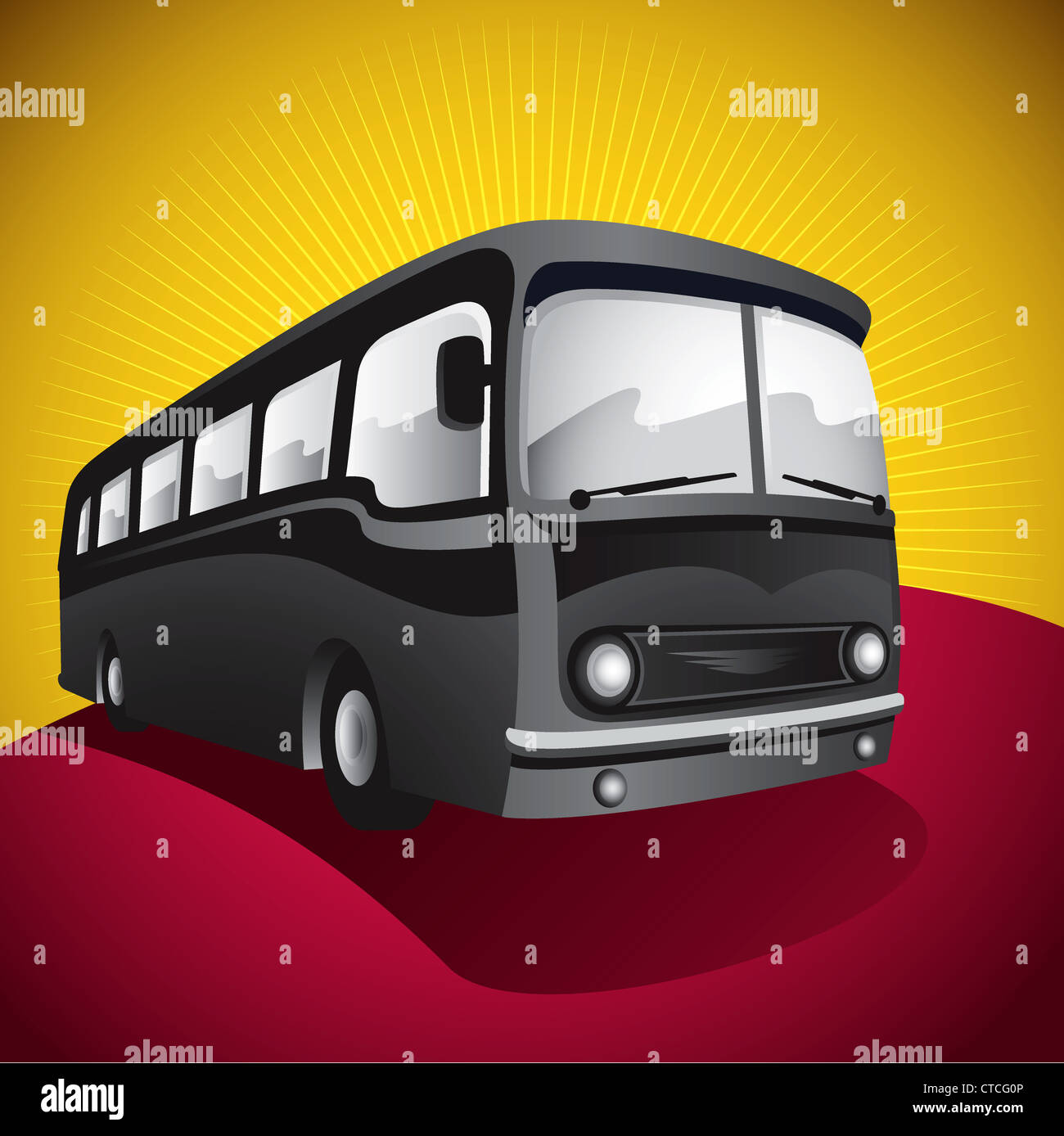 Stylized bus illustration Stock Photo - Alamy