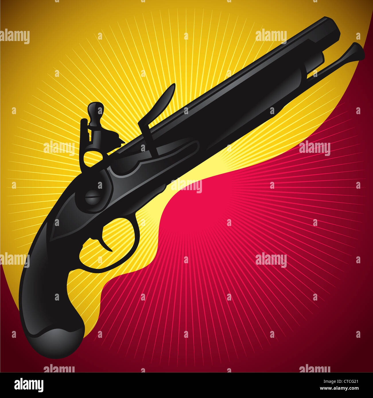 Stylized illustration of old gun Stock Photo - Alamy