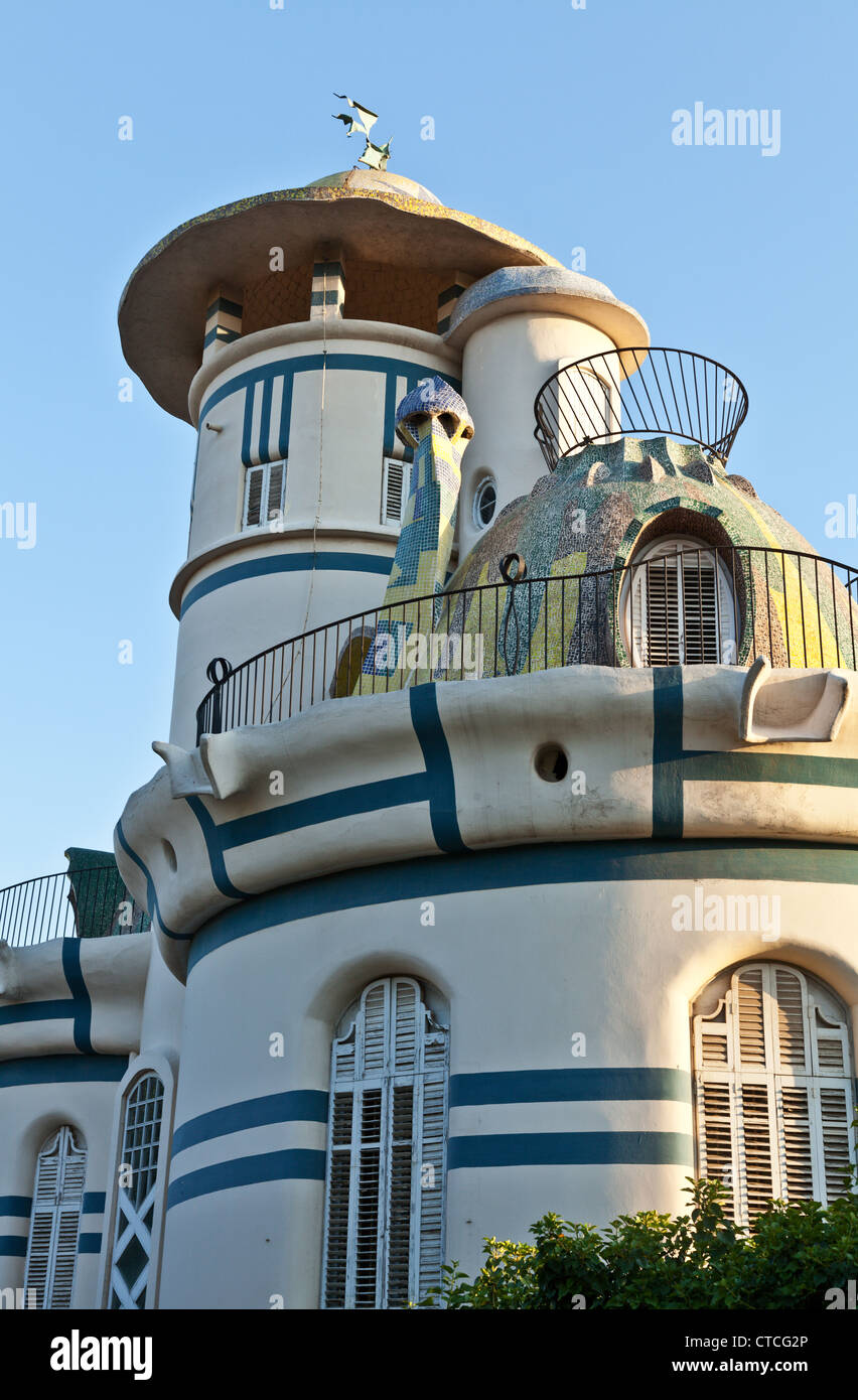 Brightly colour modern built in the style of the Catalan architect ...