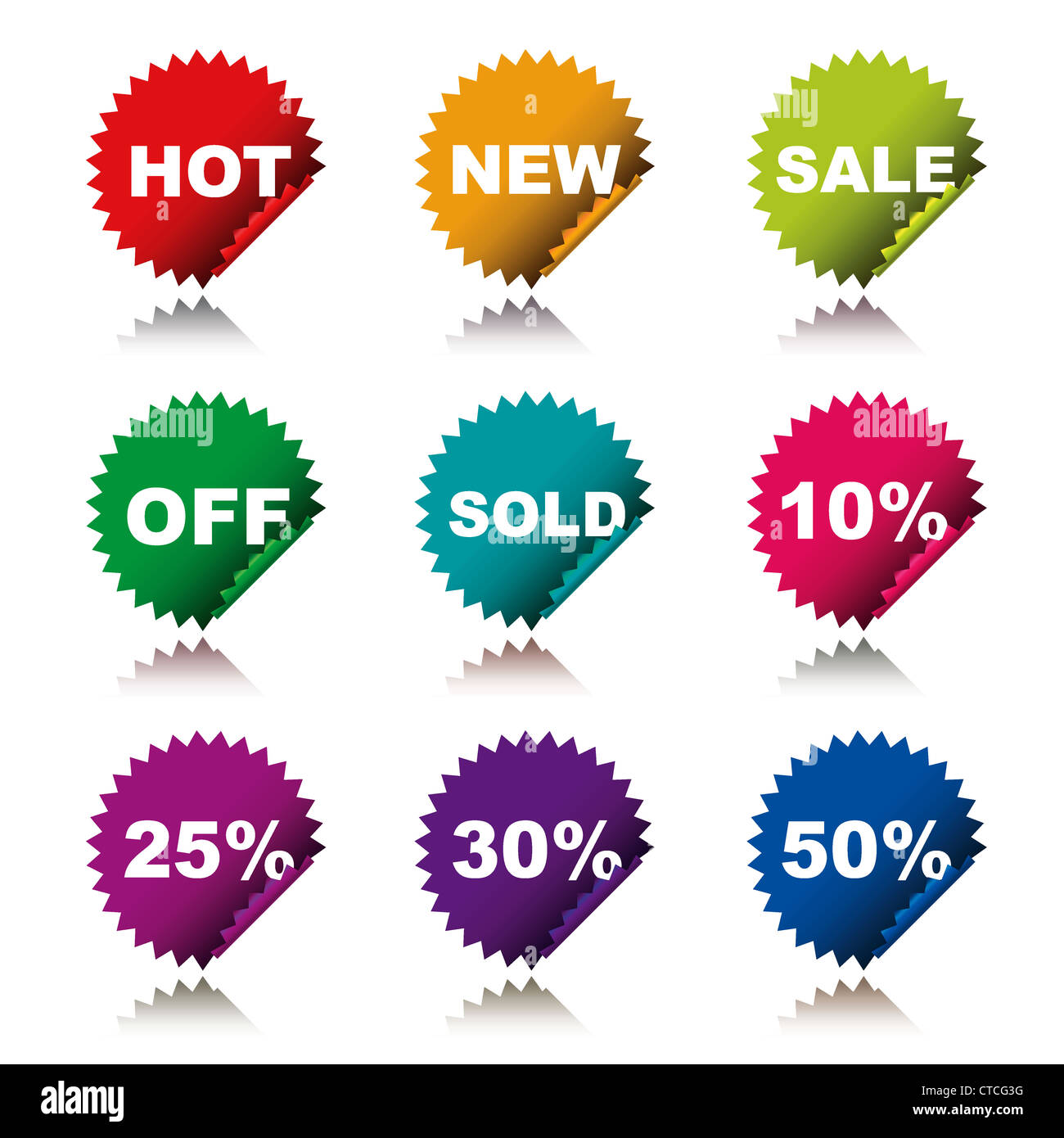 stickers set with shadow vector illustration Stock Photo - Alamy