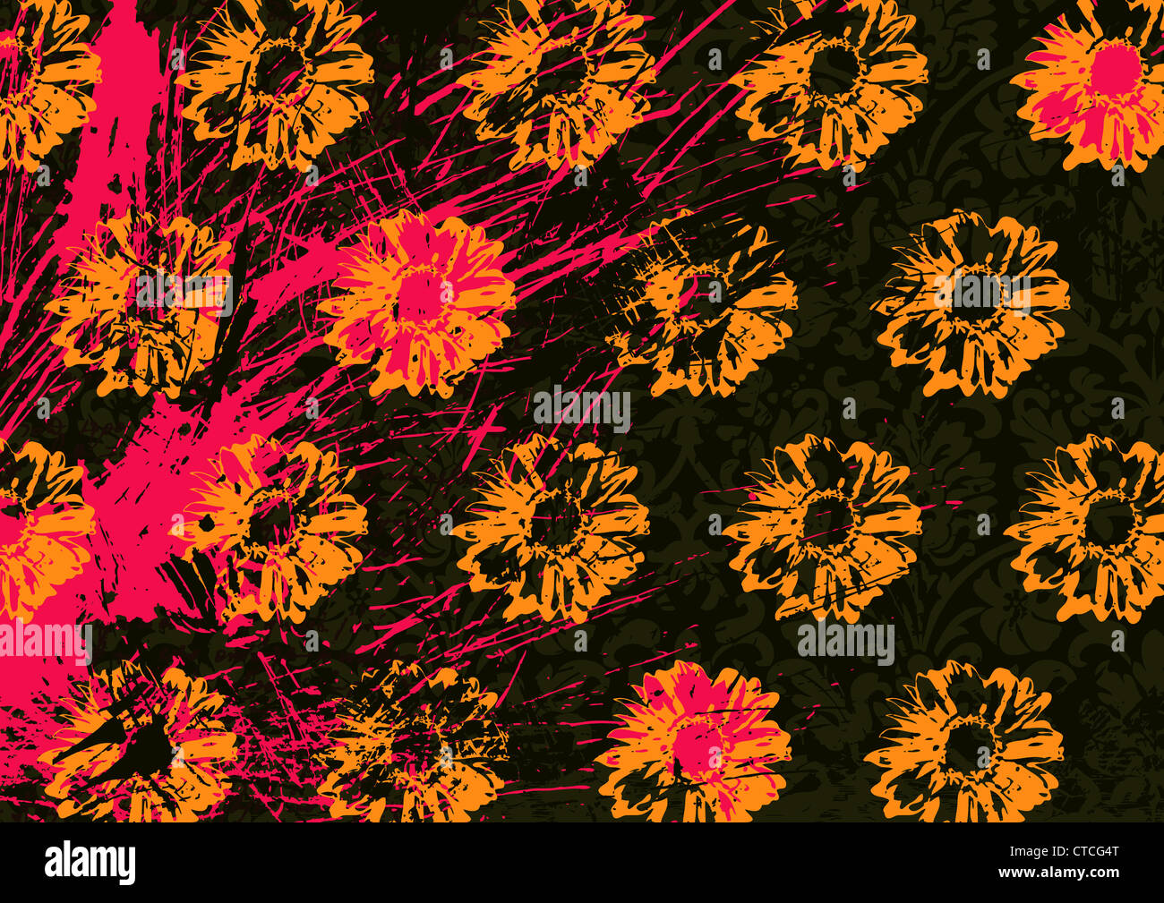 trash background with flowers Stock Photo - Alamy