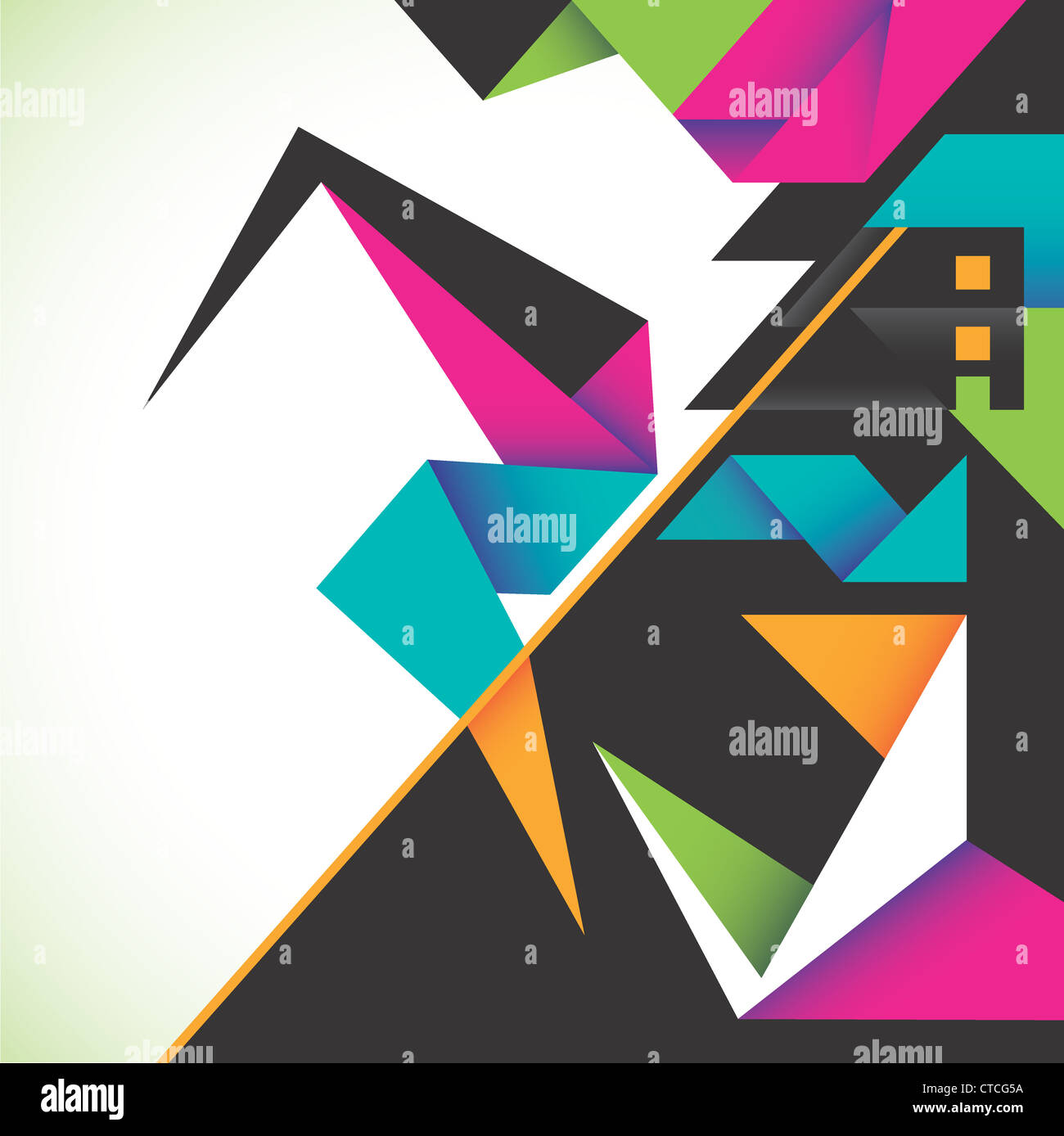 Trendy layout with designed abstraction Stock Photo - Alamy