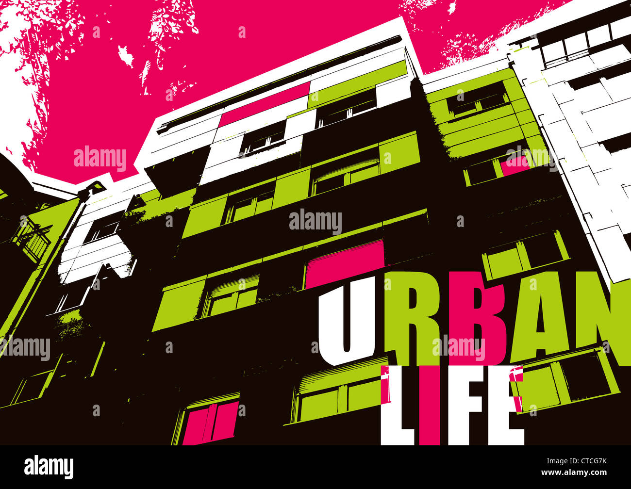 Urban life poster Stock Photo - Alamy