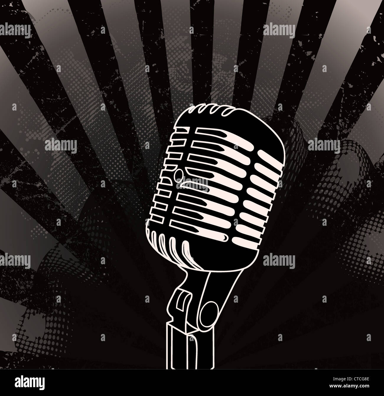 vector concert poster with microphone Stock Photo - Alamy