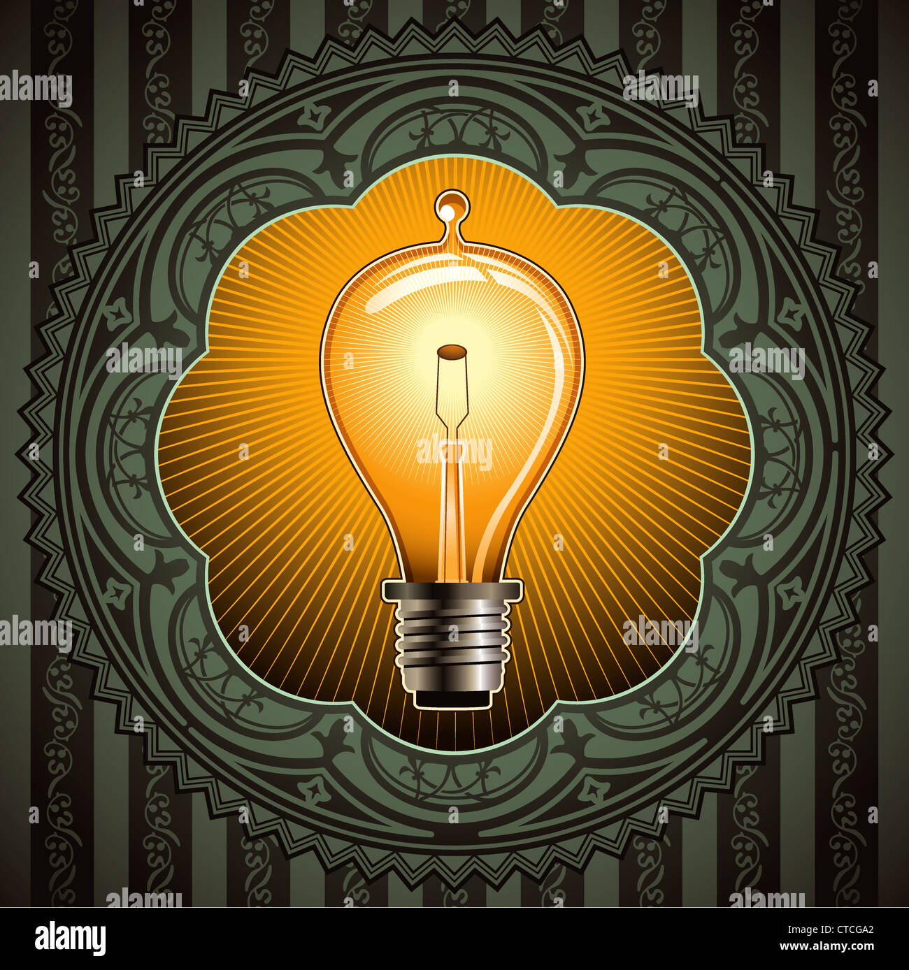 Vintage background with old bulb Stock Photo - Alamy