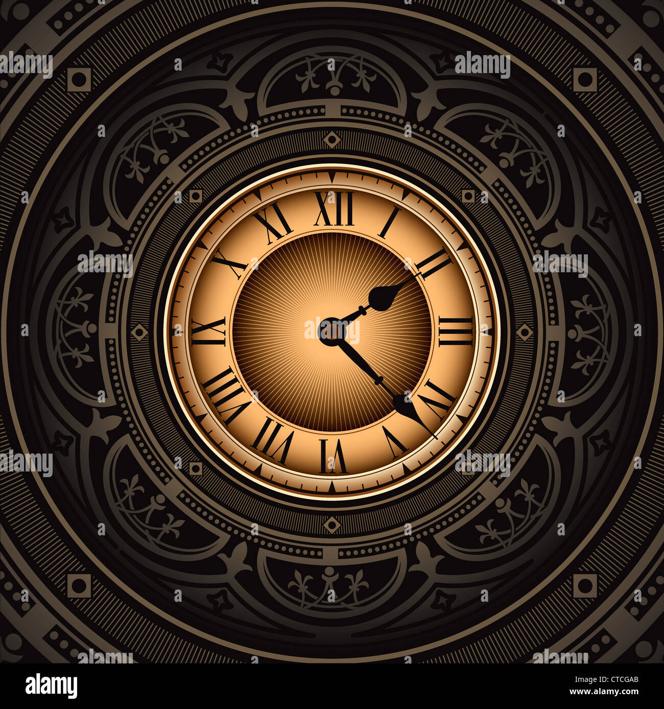 Vintage background with old clock Stock Photo - Alamy