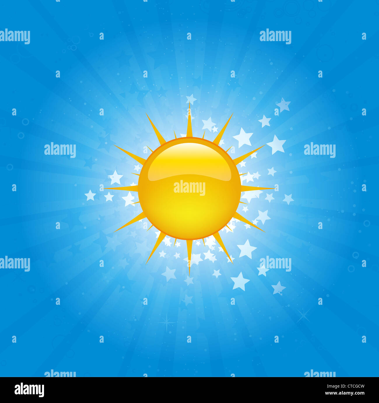 sun with rays vector illustration Stock Photo - Alamy
