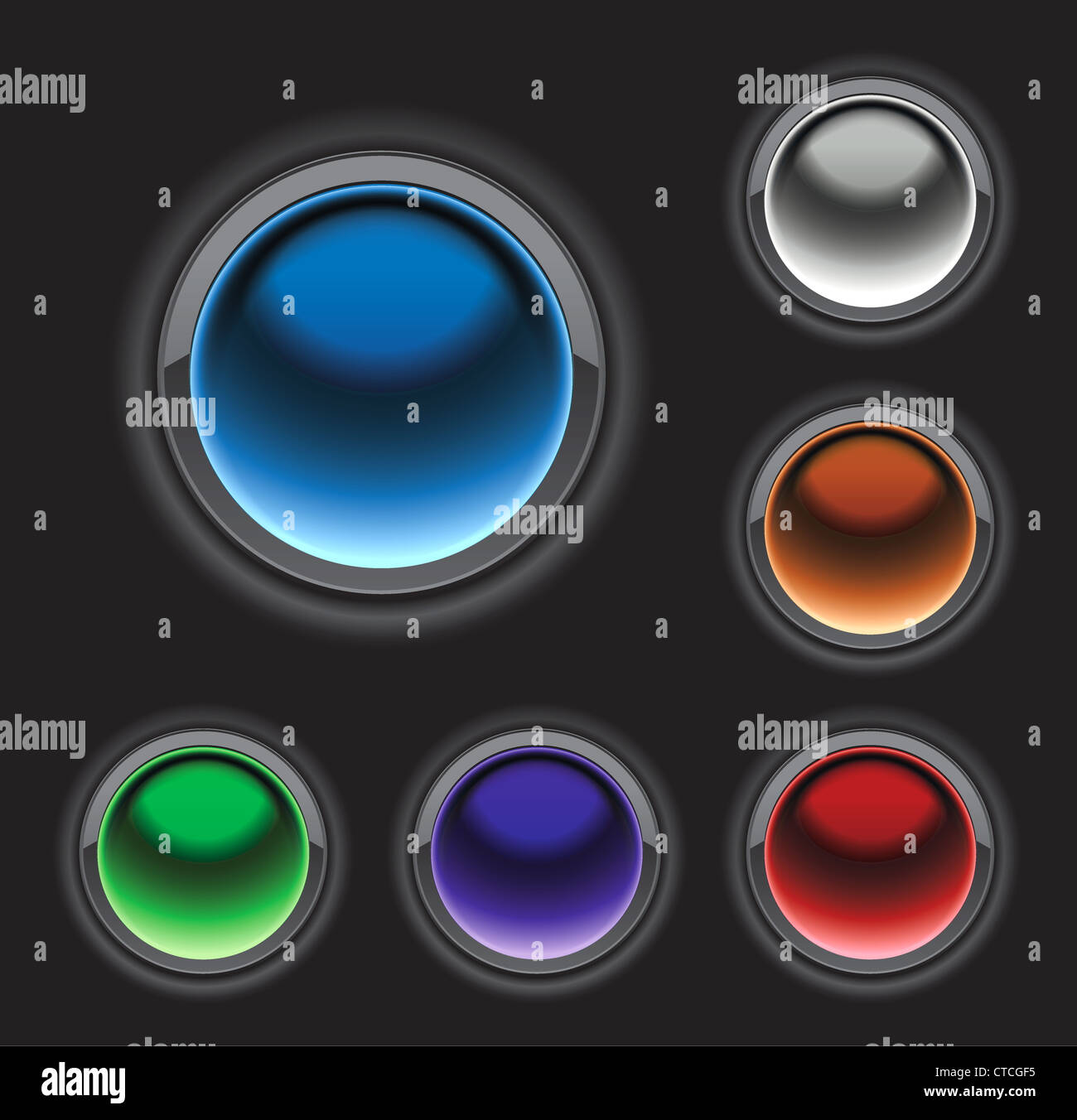 glossy buttons set vector illustration Stock Photo - Alamy