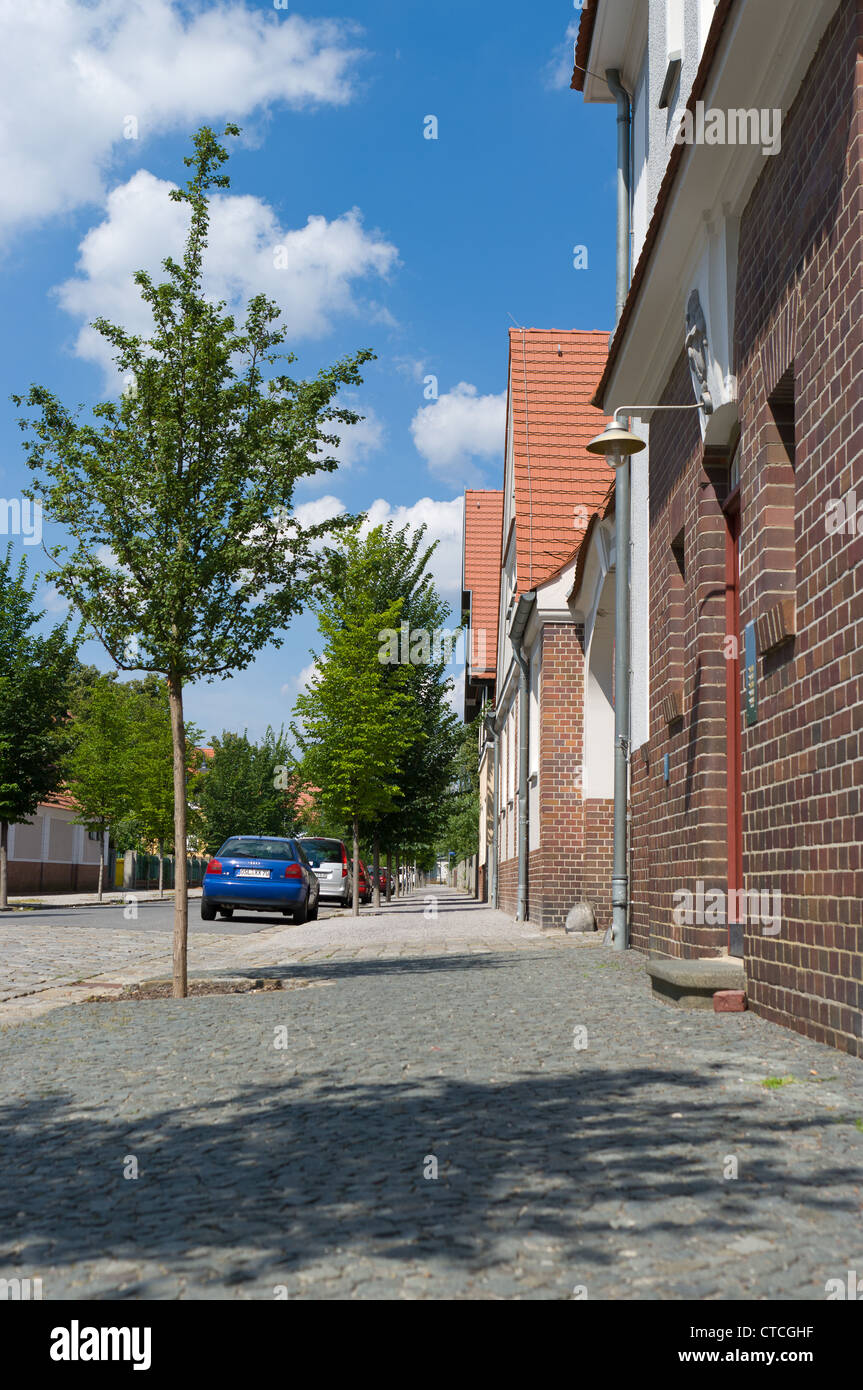 The old architecture Margahof. District Senftenberg, Brieske. Germany ...