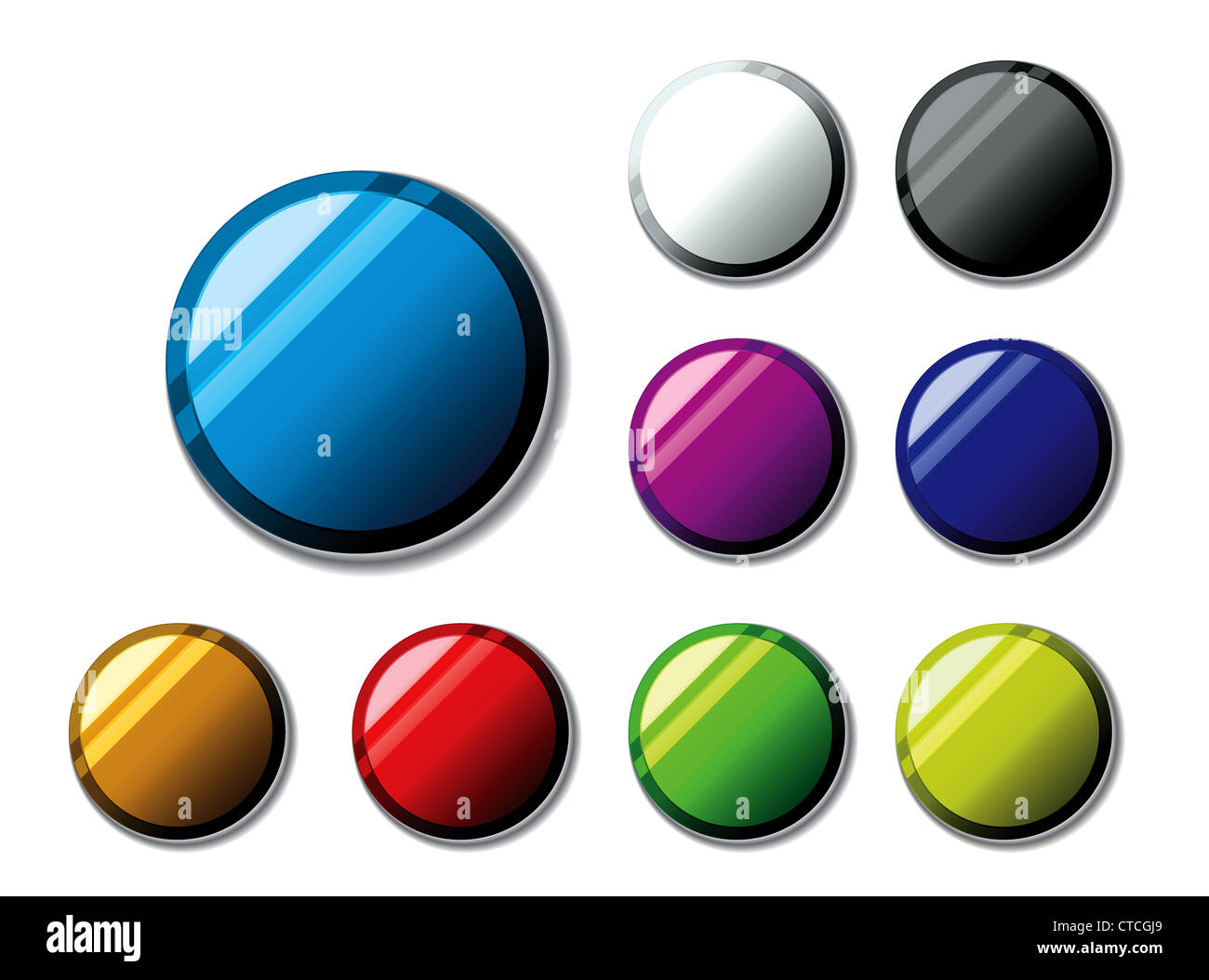 glossy buttons set vector illustration Stock Photo - Alamy