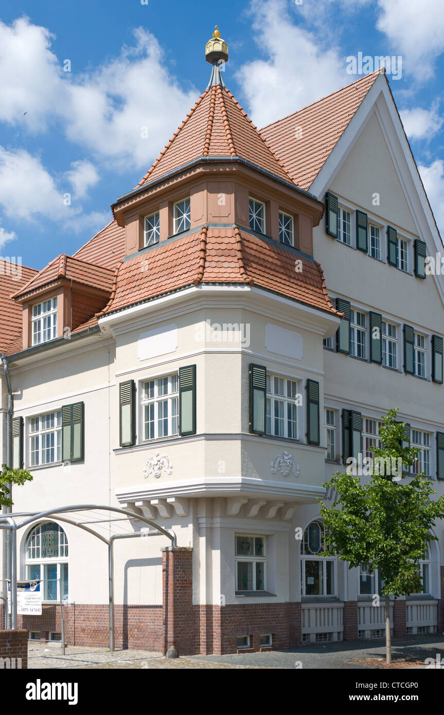 The old architecture Margahof. District Senftenberg, Brieske. Germany ...