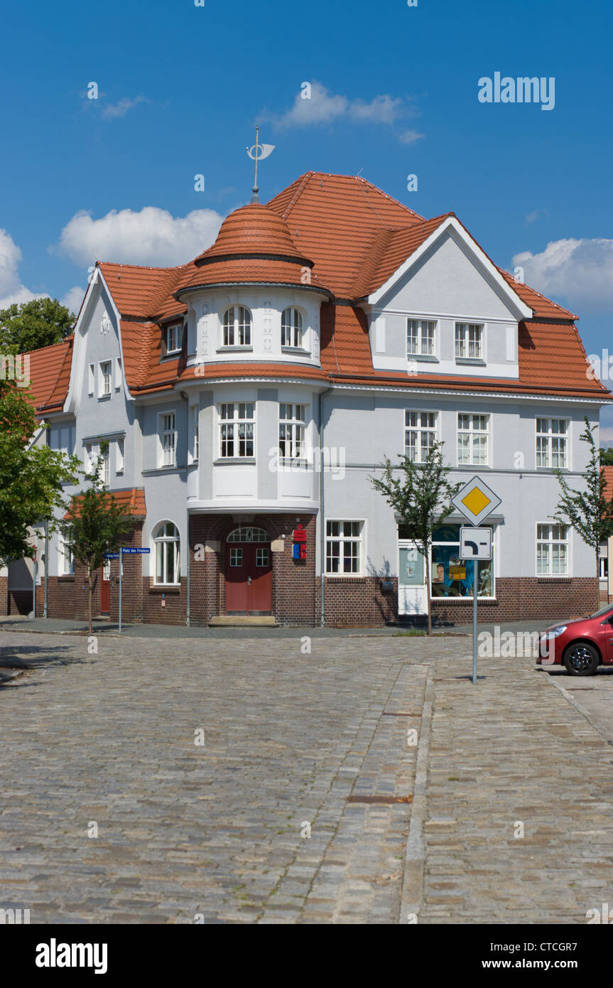 The old architecture Margahof. District Senftenberg, Brieske. Germany ...