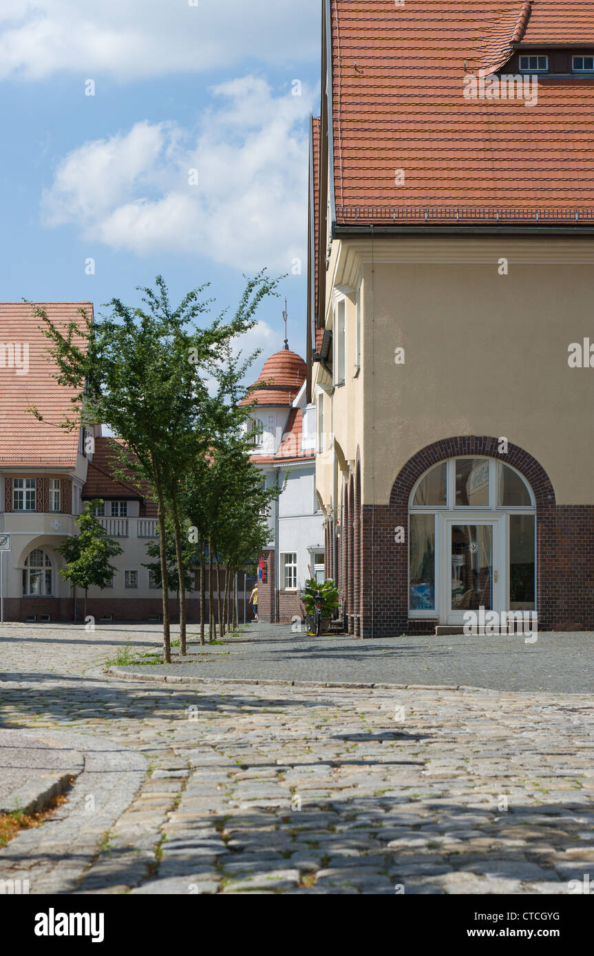 The old architecture Margahof. District Senftenberg, Brieske. Germany ...