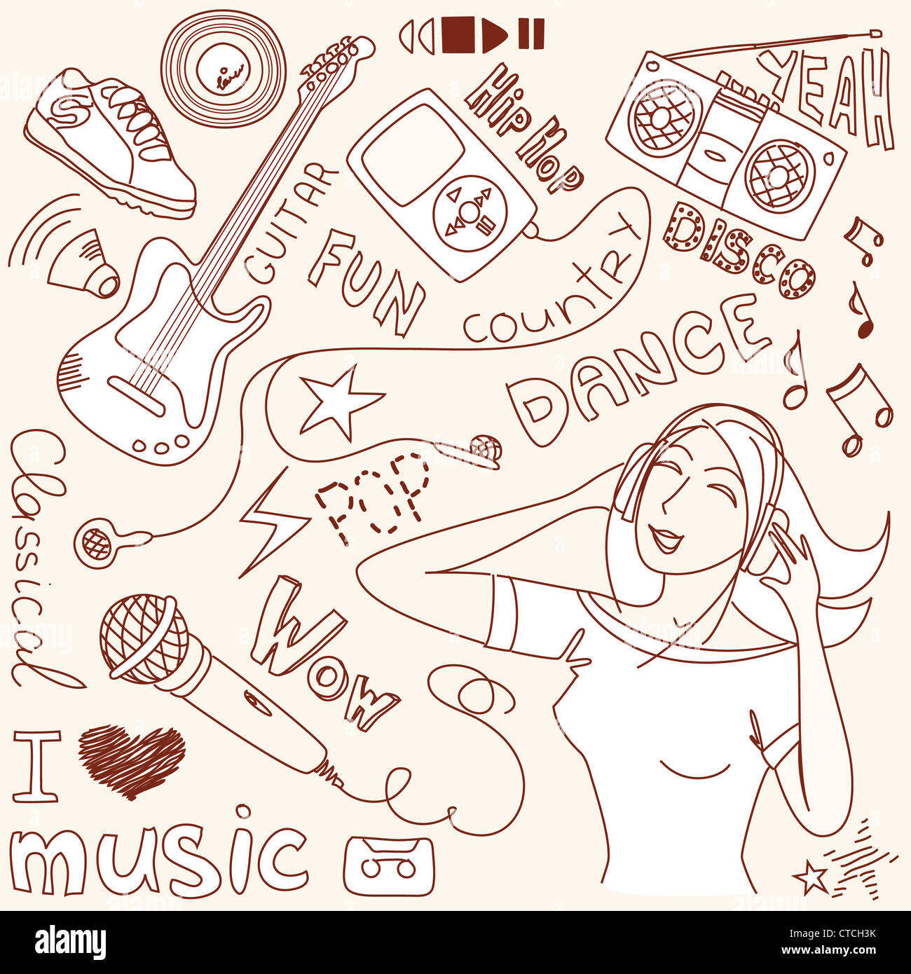 Music Vector Doodles Stock Photo - Alamy