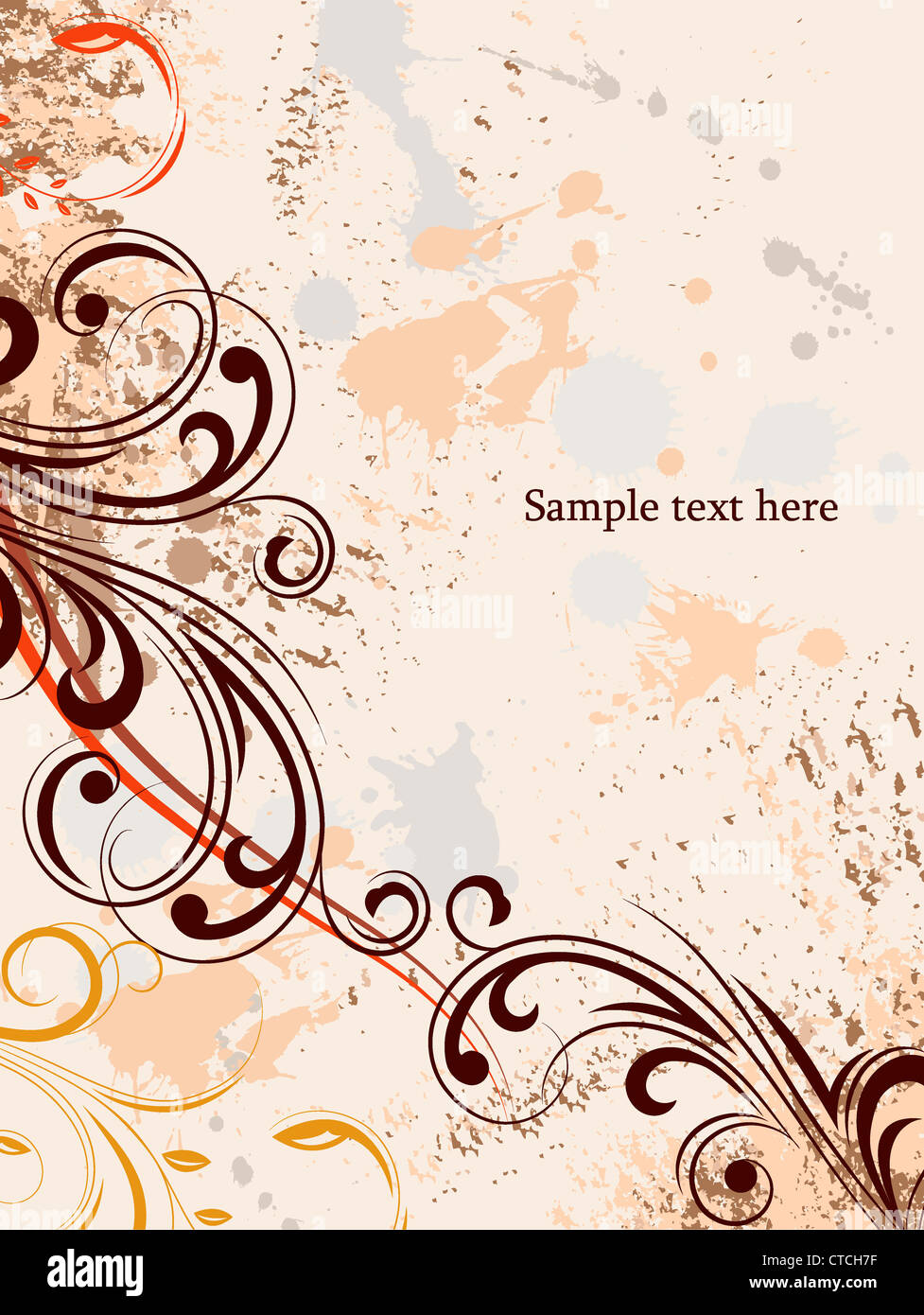 grunge floral background vector illustration Stock Photo - Alamy