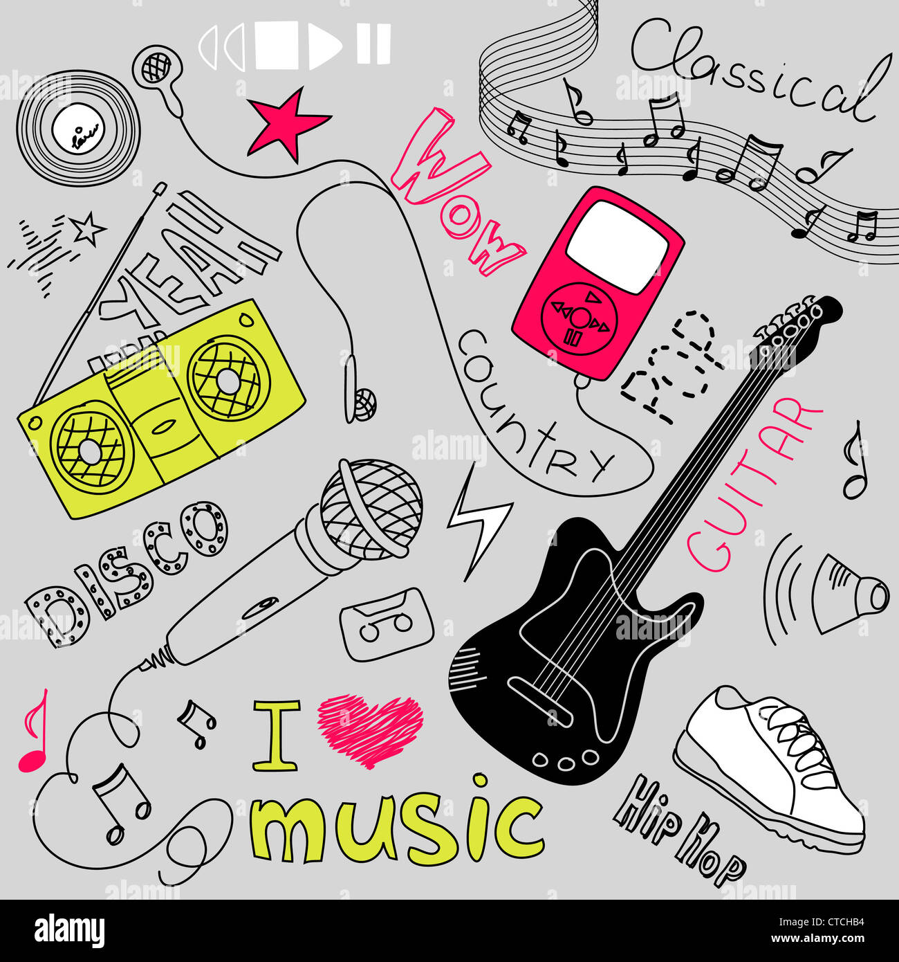 Music Vector Doodles Stock Photo - Alamy