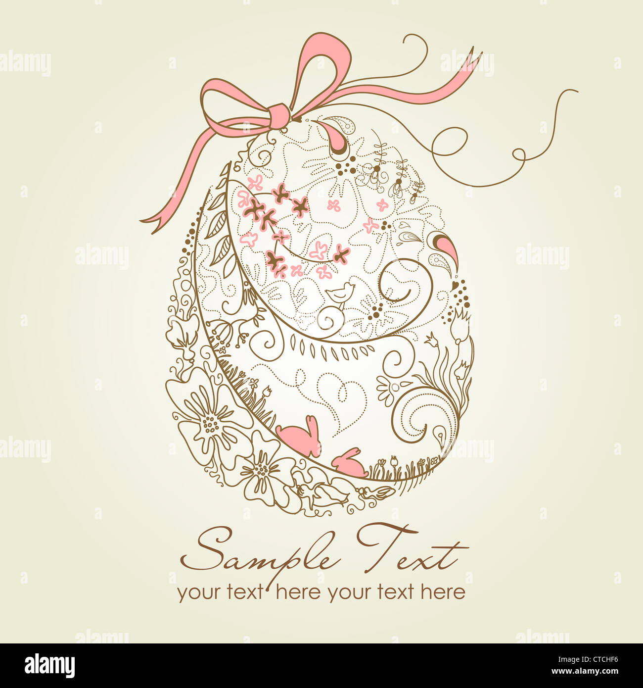 easter egg with floral elements Stock Photo - Alamy