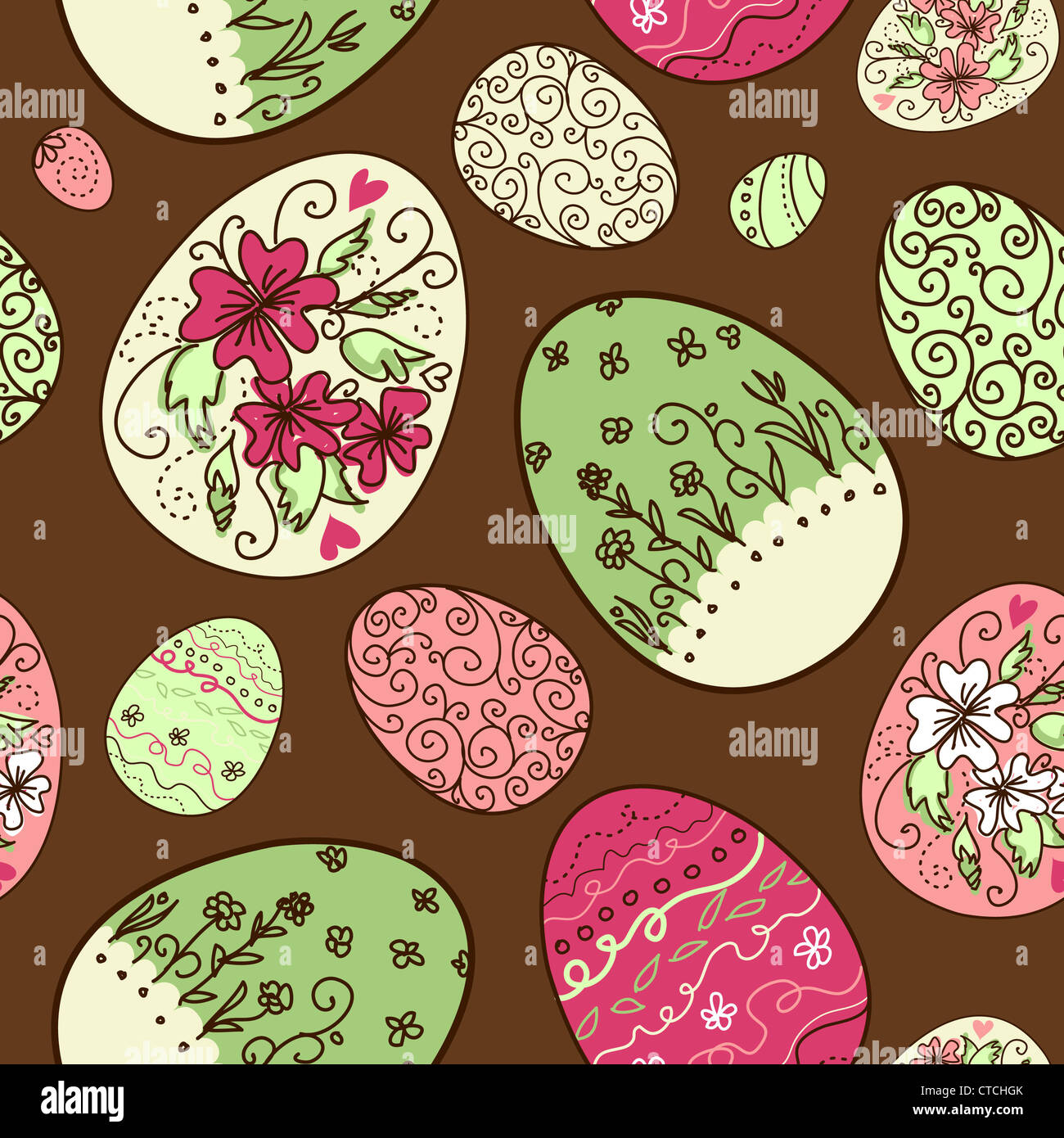 Seamless pattern with Easter eggs Stock Photo - Alamy