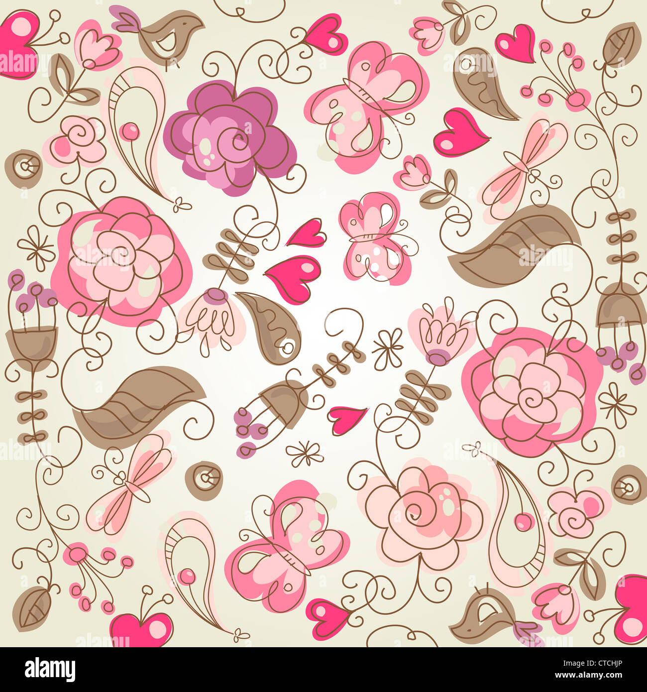 Cute floral background Stock Photo - Alamy