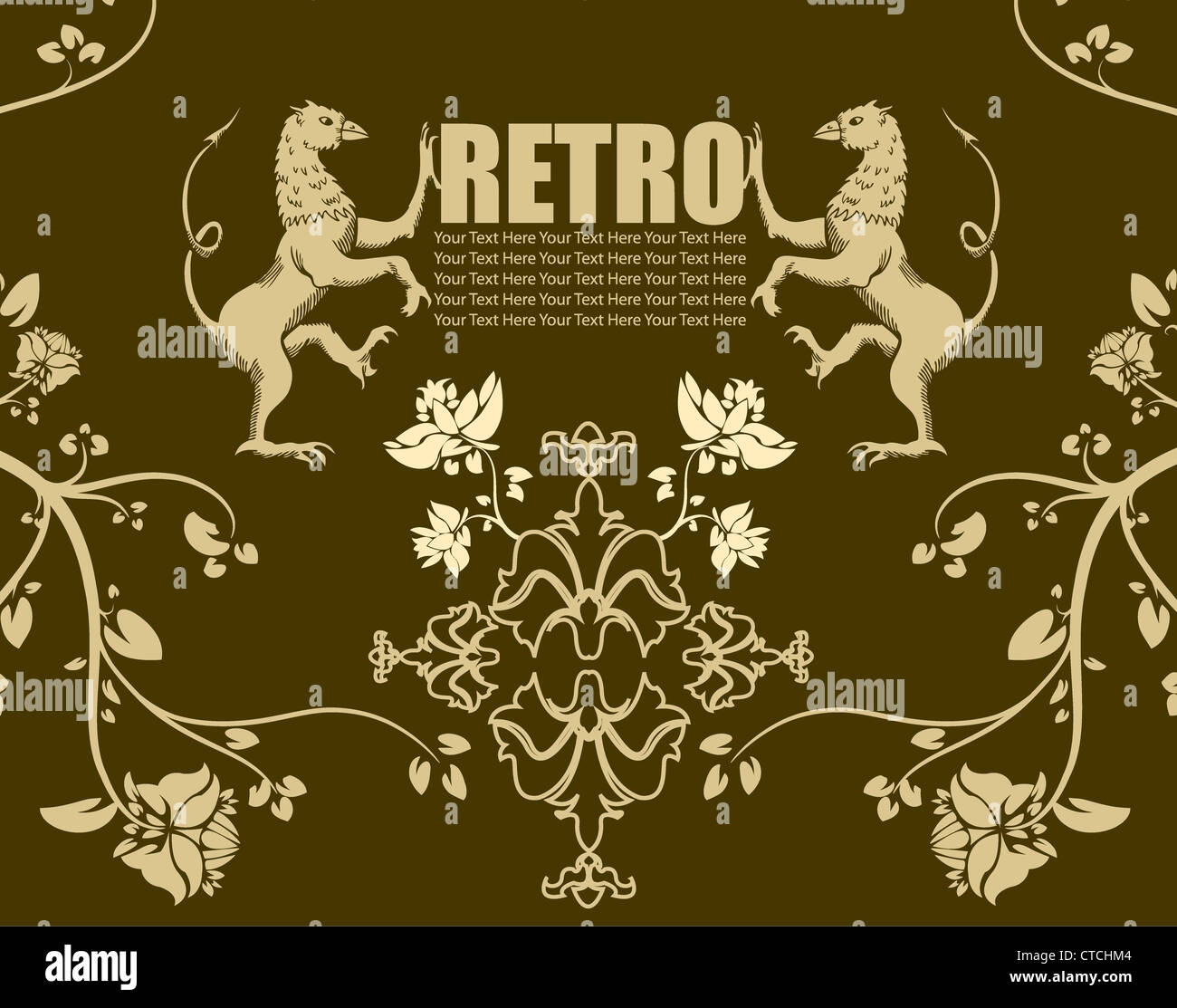 vintage floral background vector illustration Stock Photo - Alamy