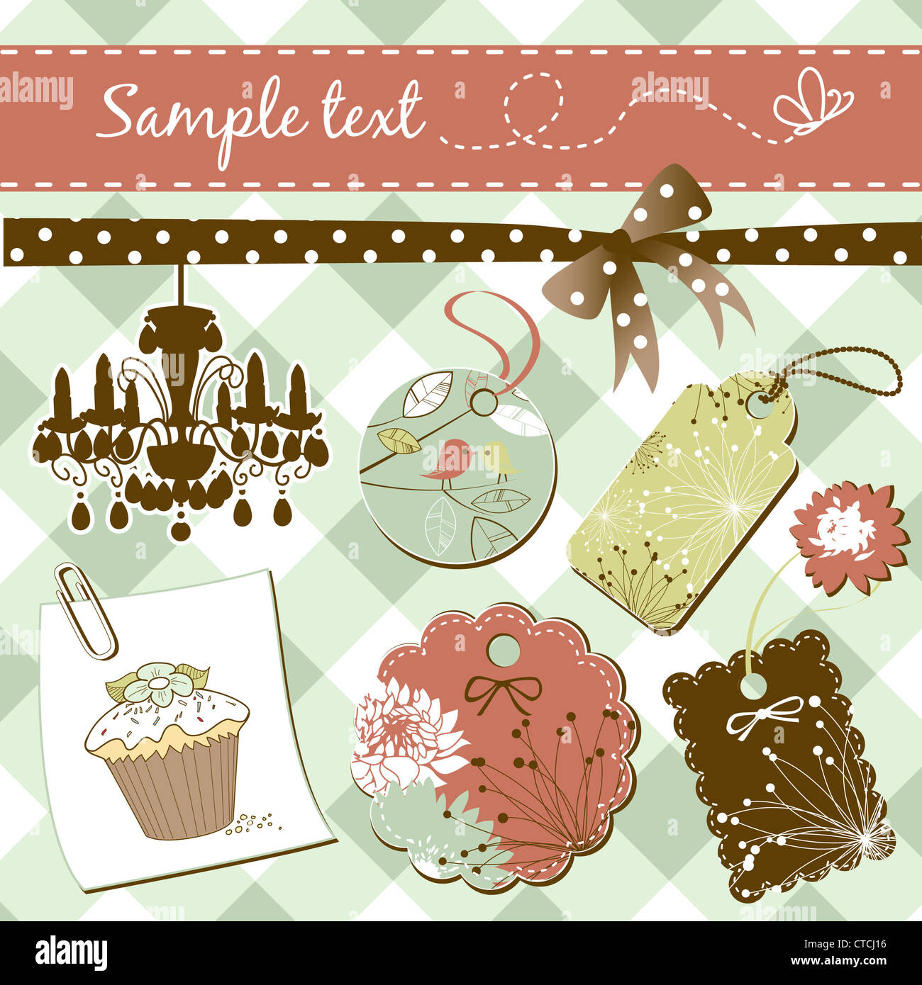 Vintage scrap-booking elements Stock Photo - Alamy