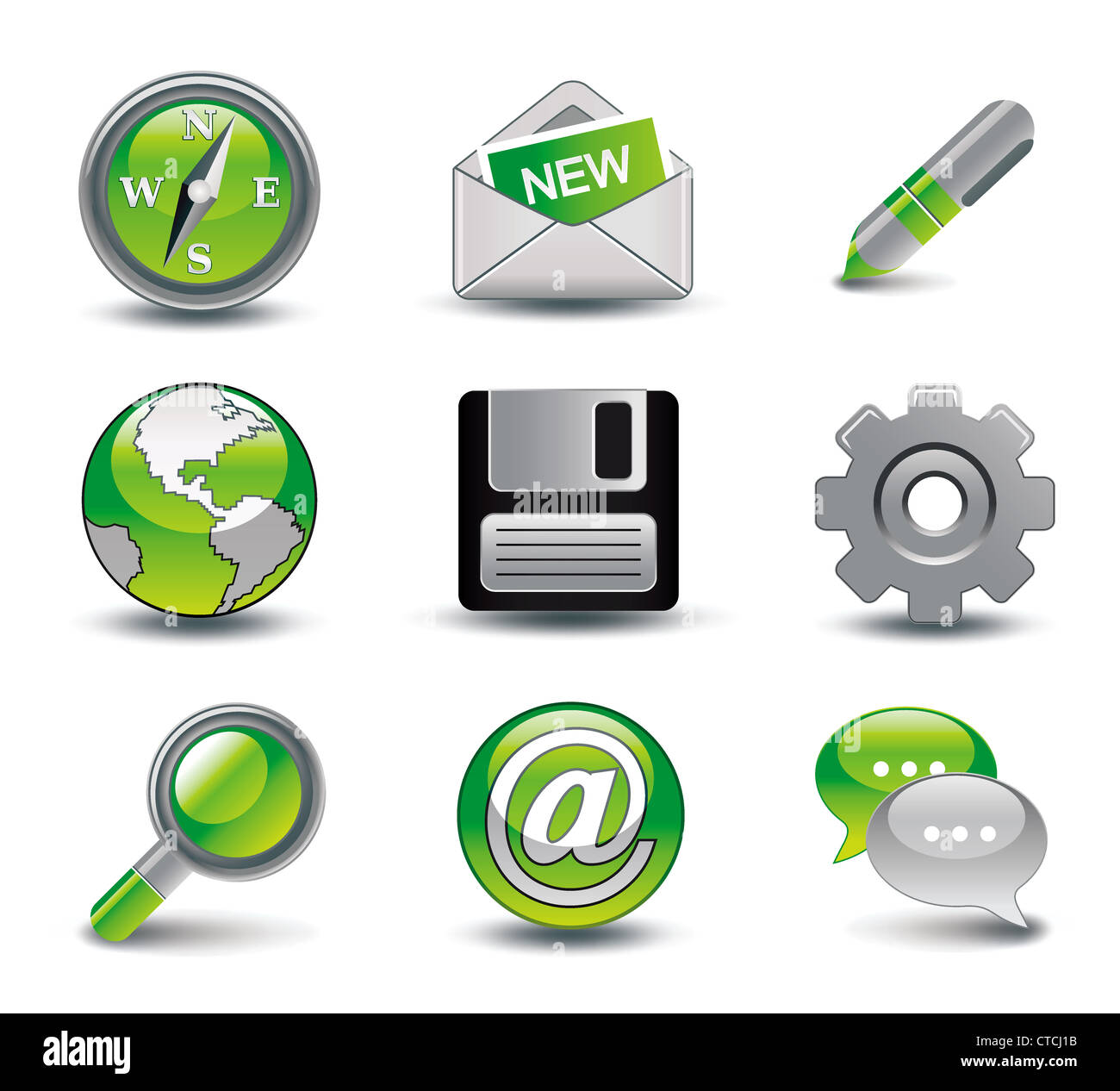 glossy icons set vector illustration Stock Photo - Alamy