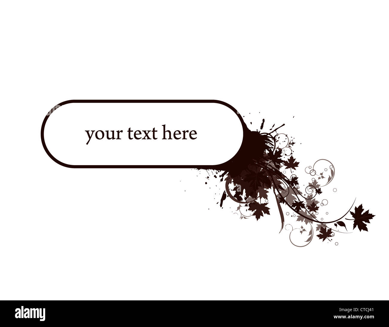 splash floral frame vector illustration Stock Photo - Alamy