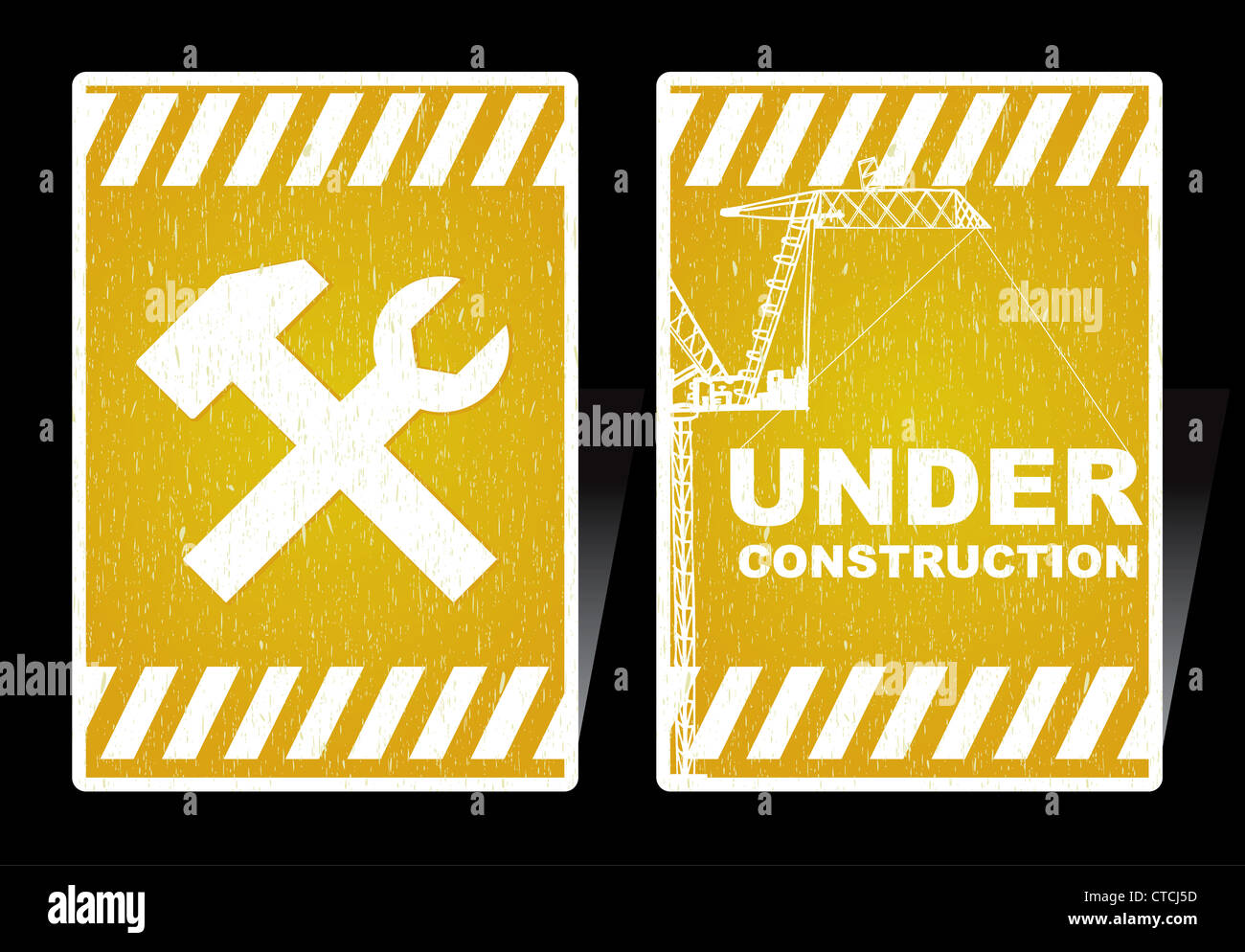 under construction signs vector illustration Stock Photo - Alamy