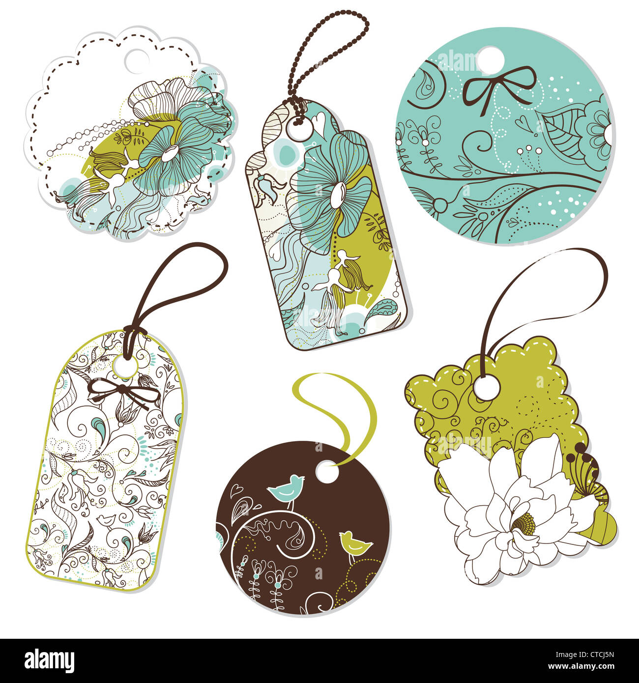 Collection of cute Tags Stock Photo - Alamy