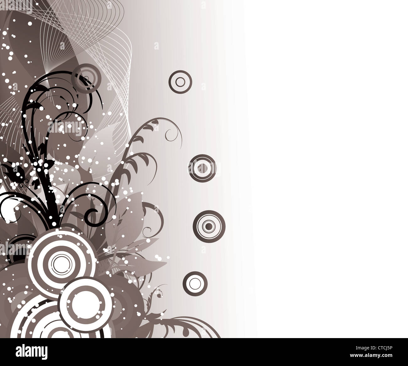 abstract floral wallpaper with wave vector illustration Stock Photo - Alamy