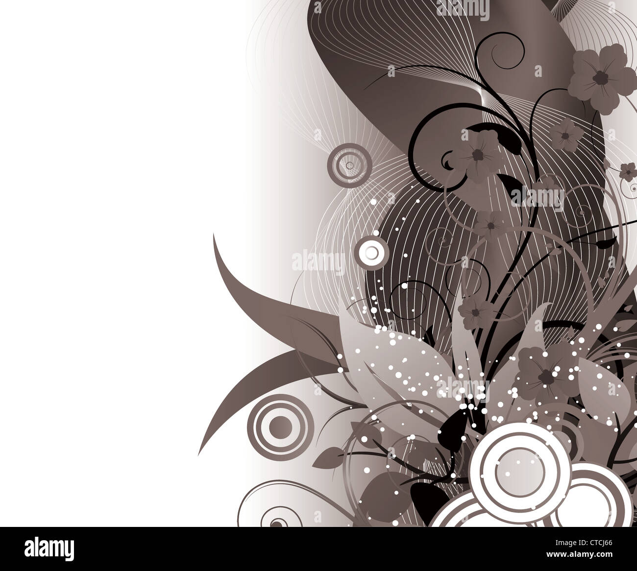 abstract floral wallpaper with wave vector illustration Stock Photo - Alamy