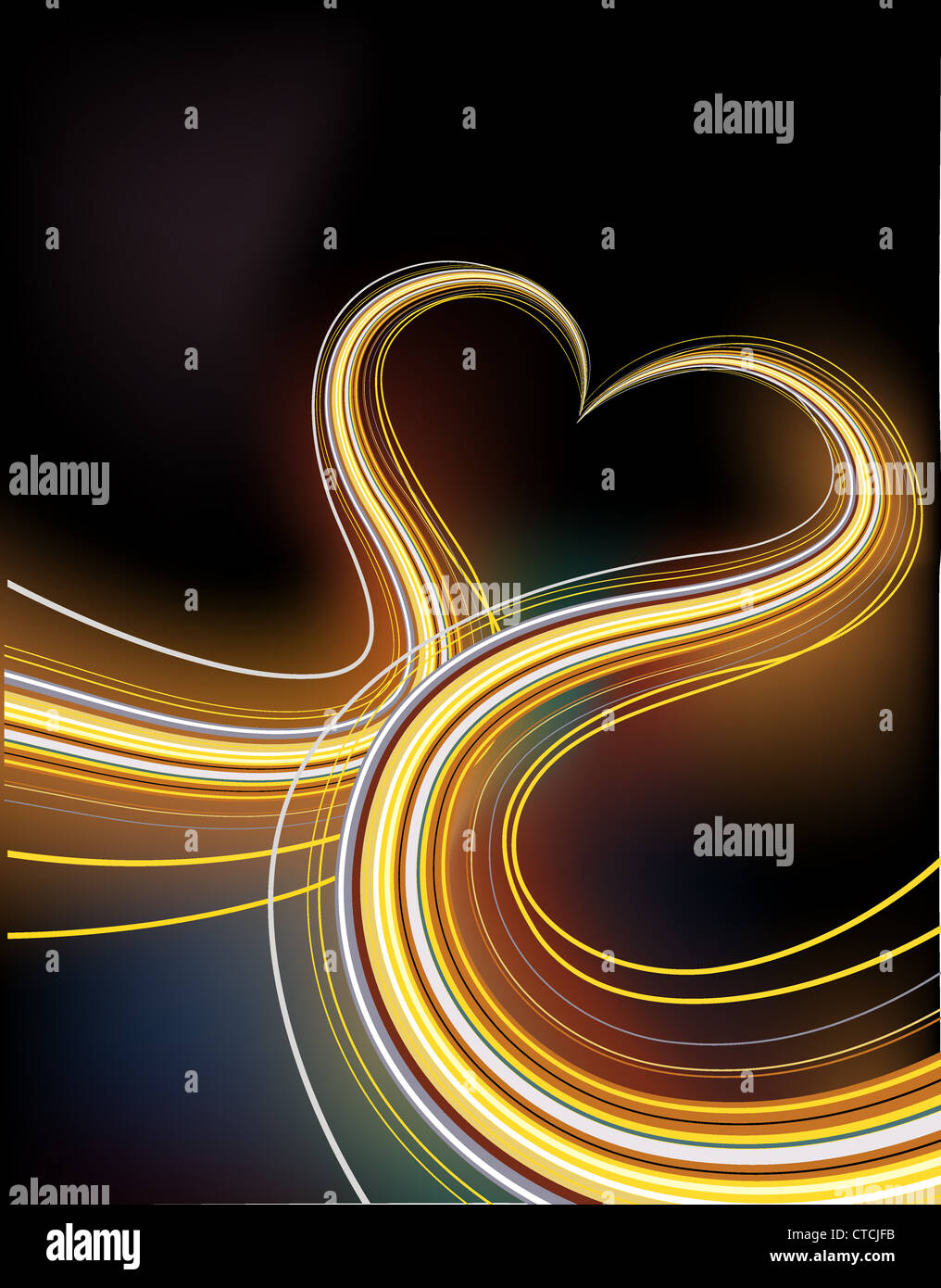 Vector illustrator of shiny lines crossing each other on heart shape ...