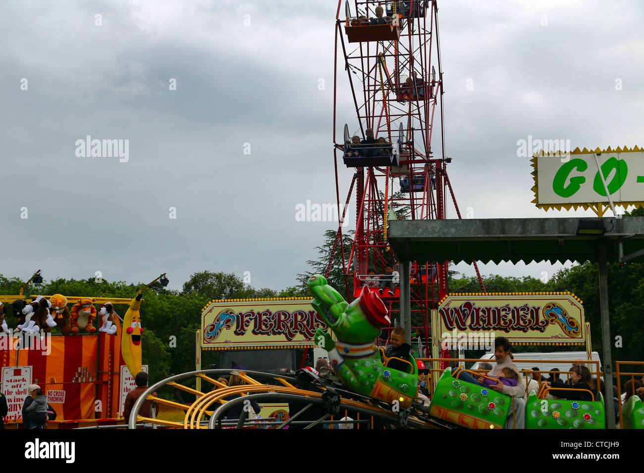 Rides At Cheam Village Fair Ferris Wheel And Roller Coaster Surrey ...