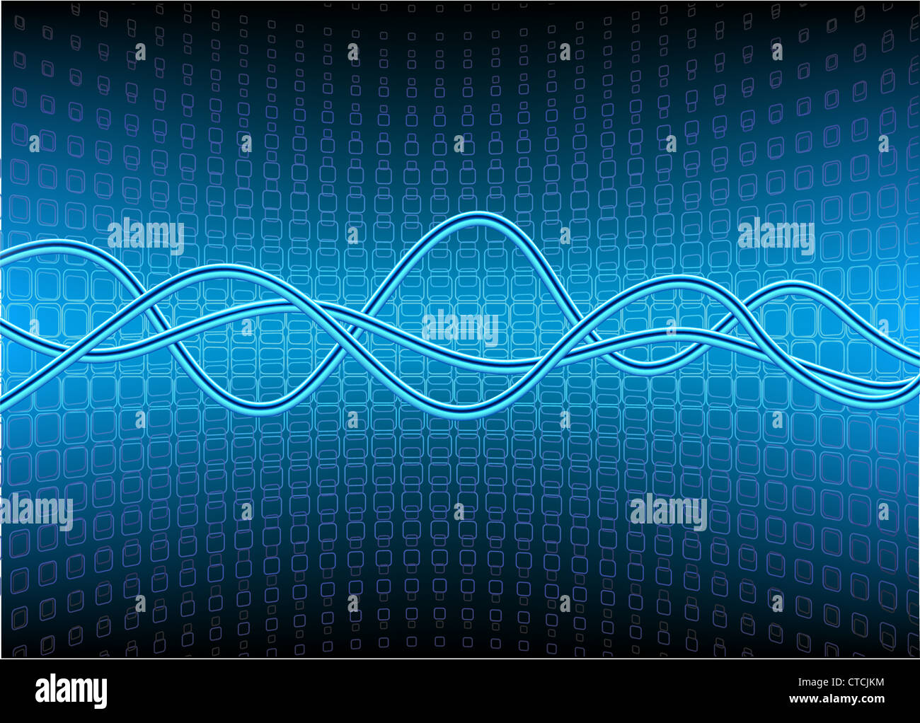 Vector illustration of blue semicircle surface made of squares and ...