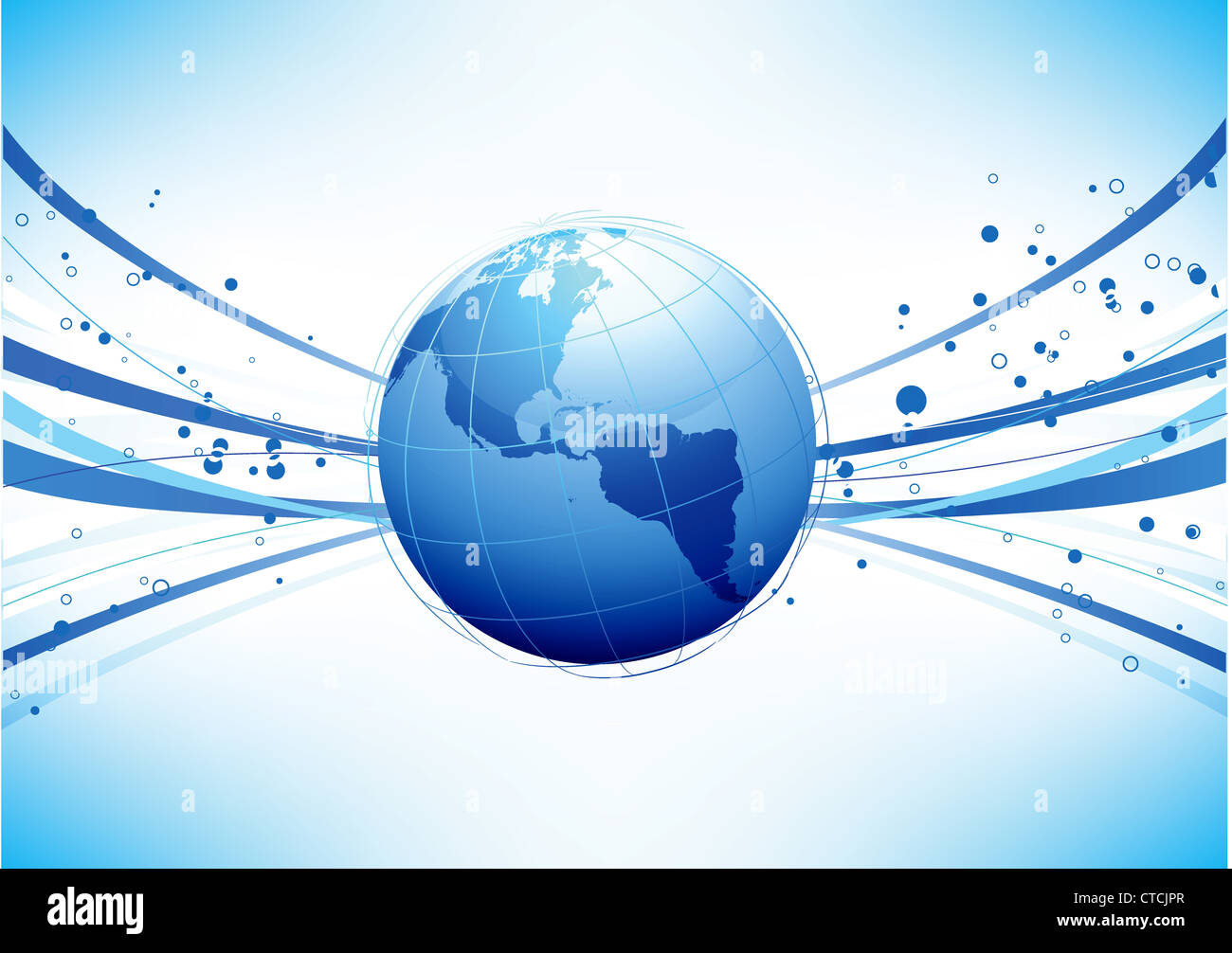 Vector illustration of blue abstract lines background - composition of ...